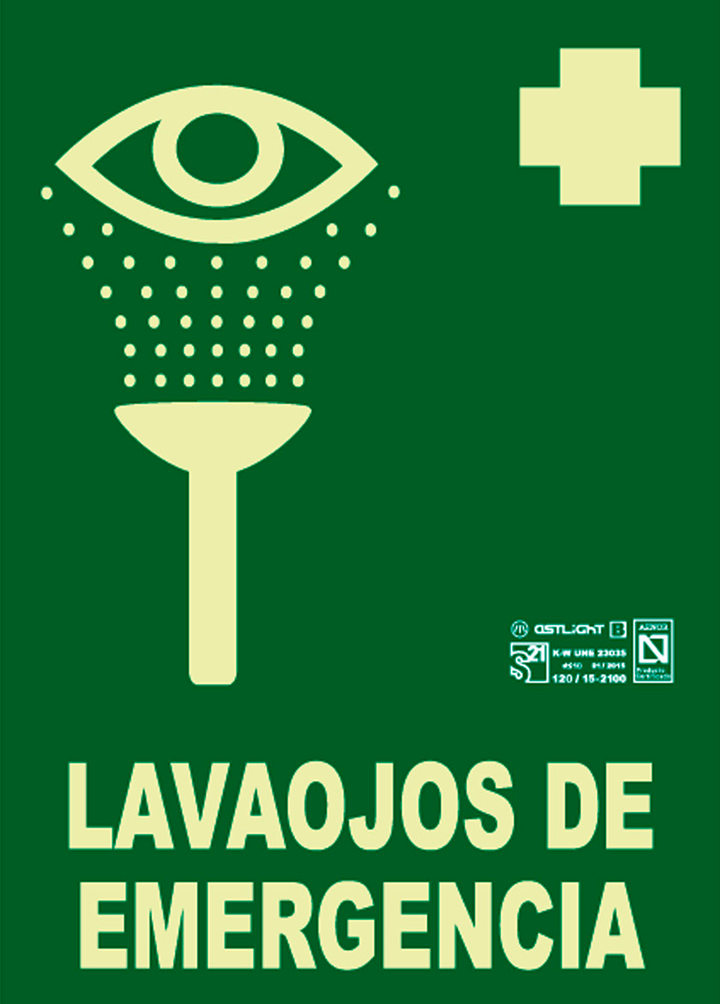 Cartel lavaojos emergencia luminiscente 21x29,7 cm | Leroy Merlin