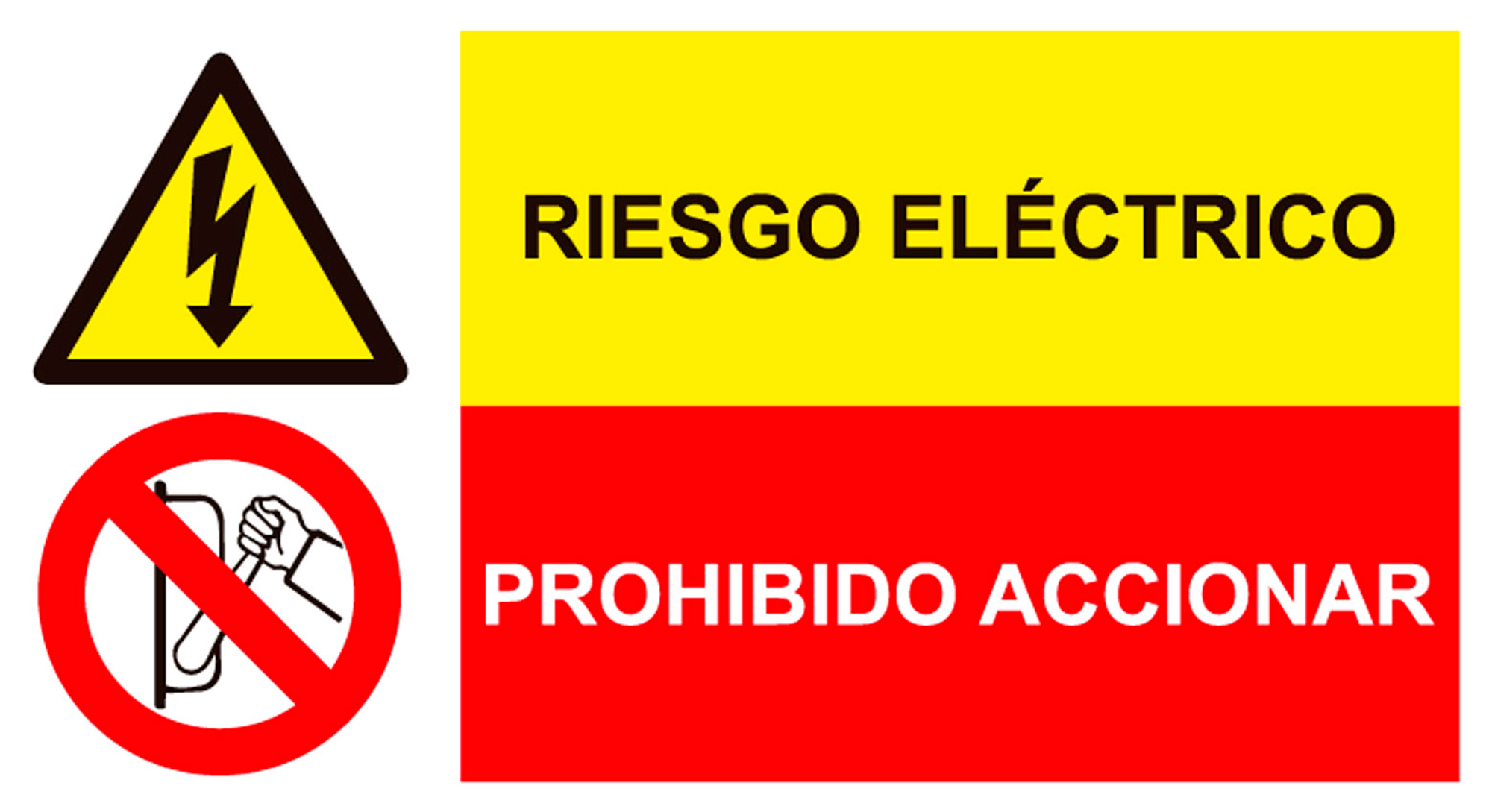 Cartel riesgo eléctrico y no accionar 23x42,5 cm | Leroy Merlin