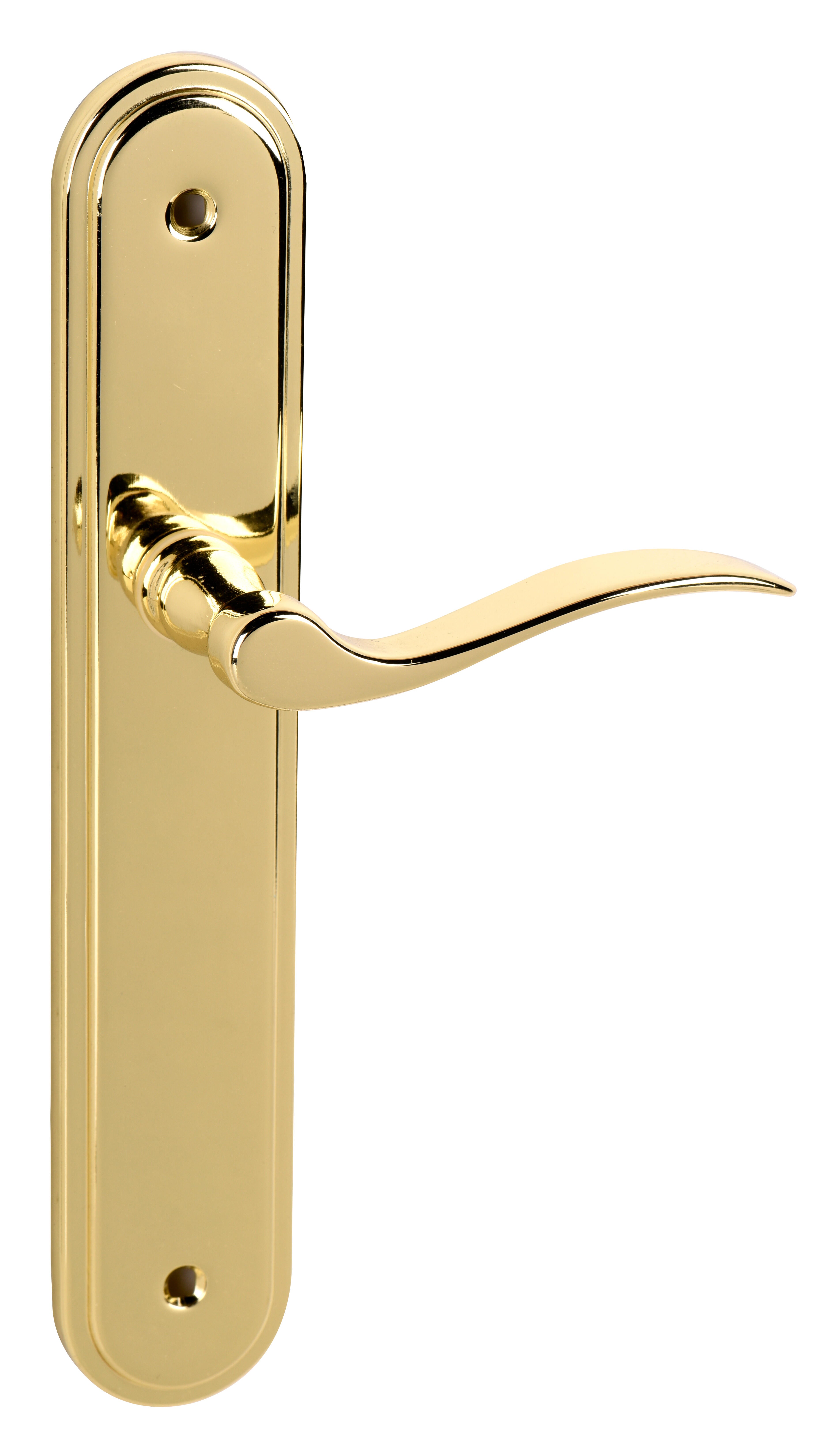 Manilla de placa para puerta Manilla de zamak, dorado | Leroy Merlin
