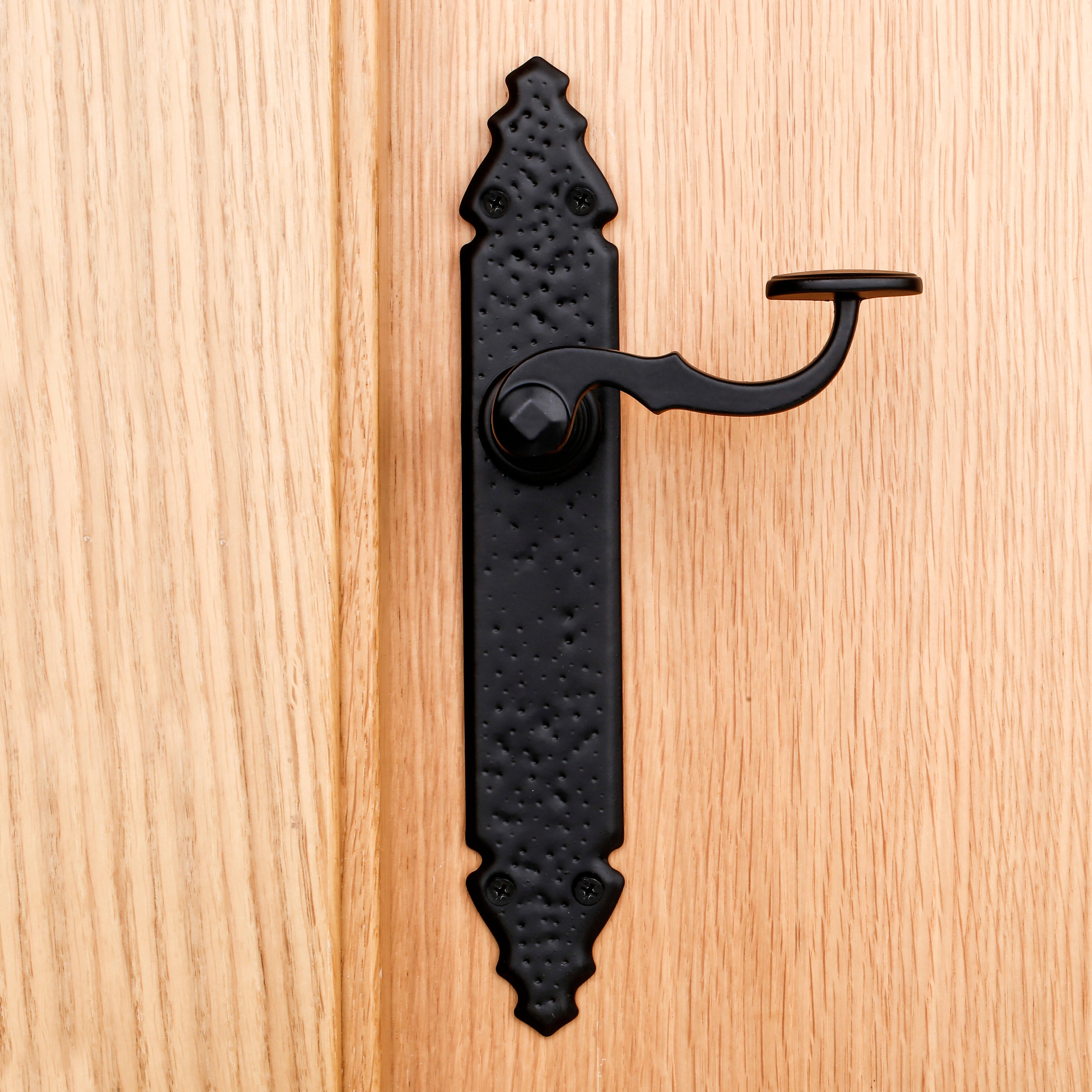 Manilla de placa para puerta Algaba de hierro, negro | Leroy Merlin