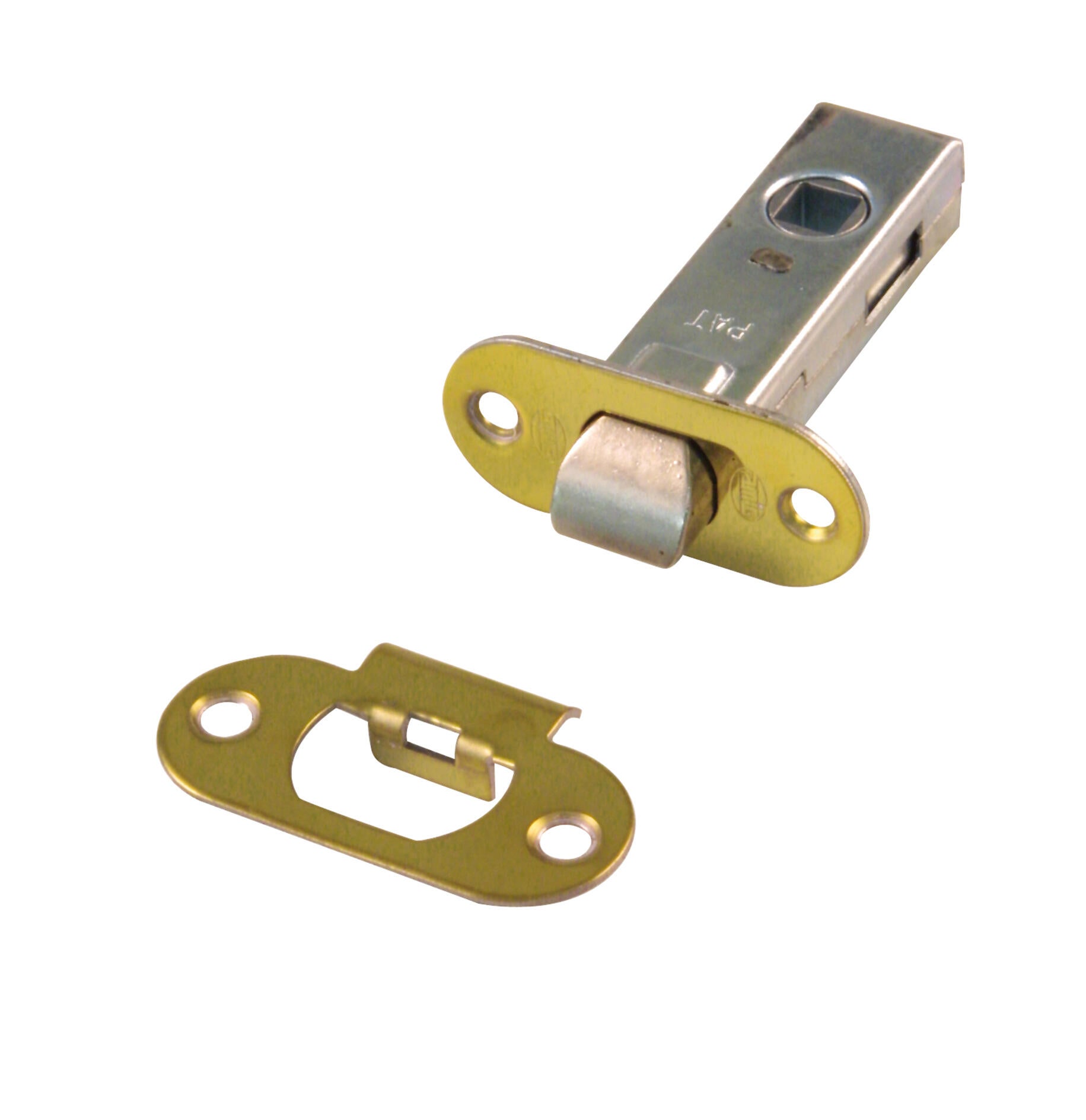 Picaporte tubular cuadrado latonado de 45 mm de entrada | Leroy Merlin