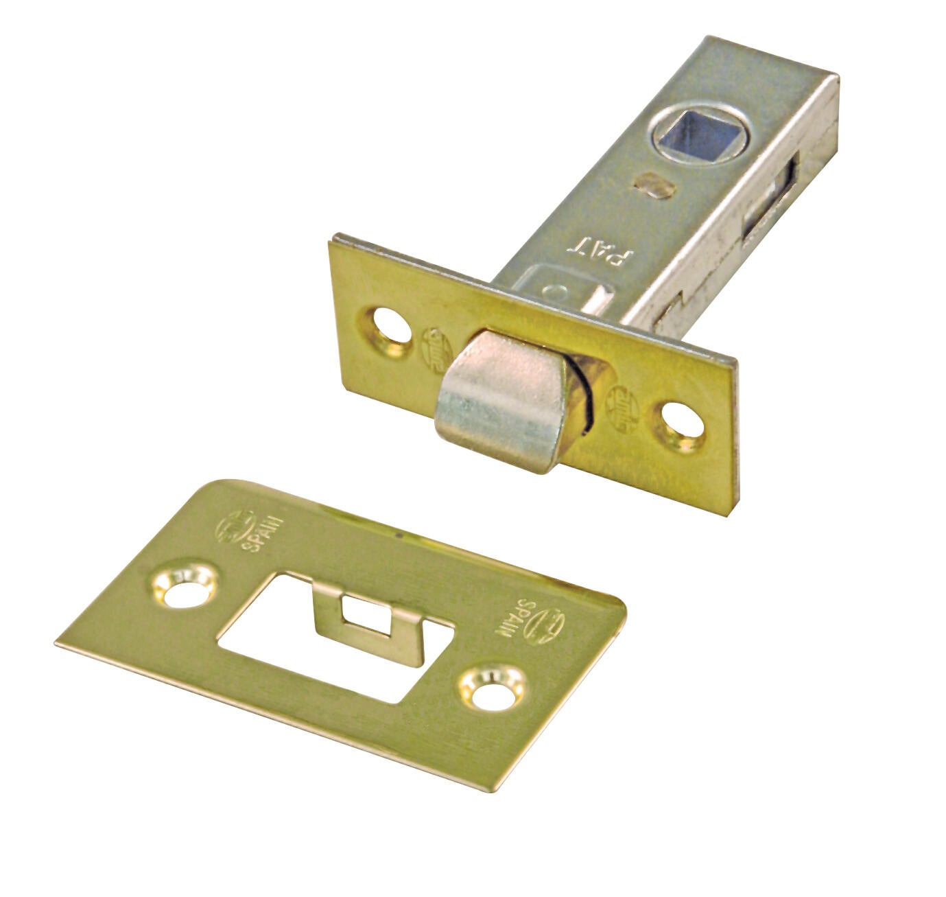 Picaporte tubular cuadrado latón de 45 mm de entrada | Leroy Merlin