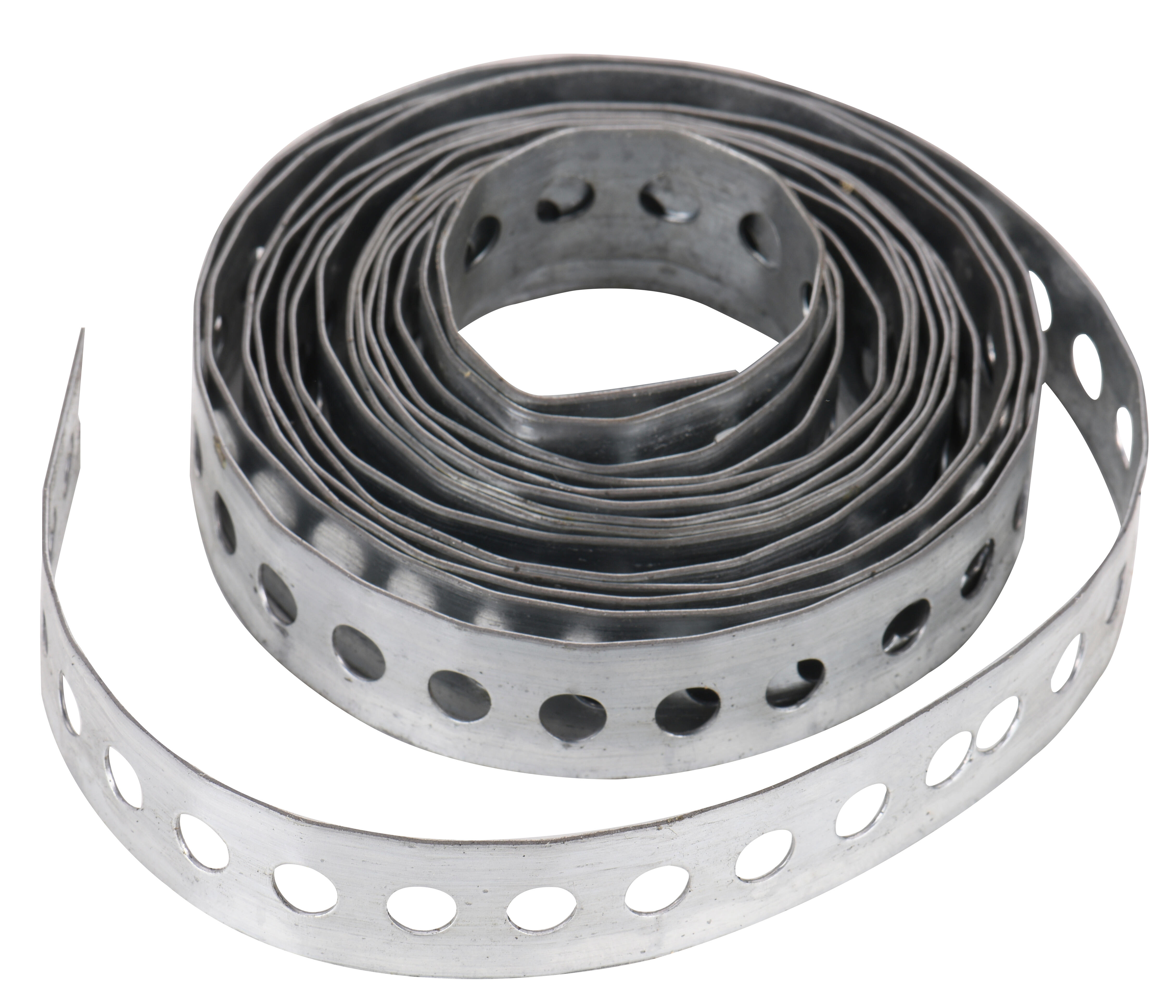 Cinta de acero con orificios de 7 mm diámetro y medidas: 20x3000 mm ...