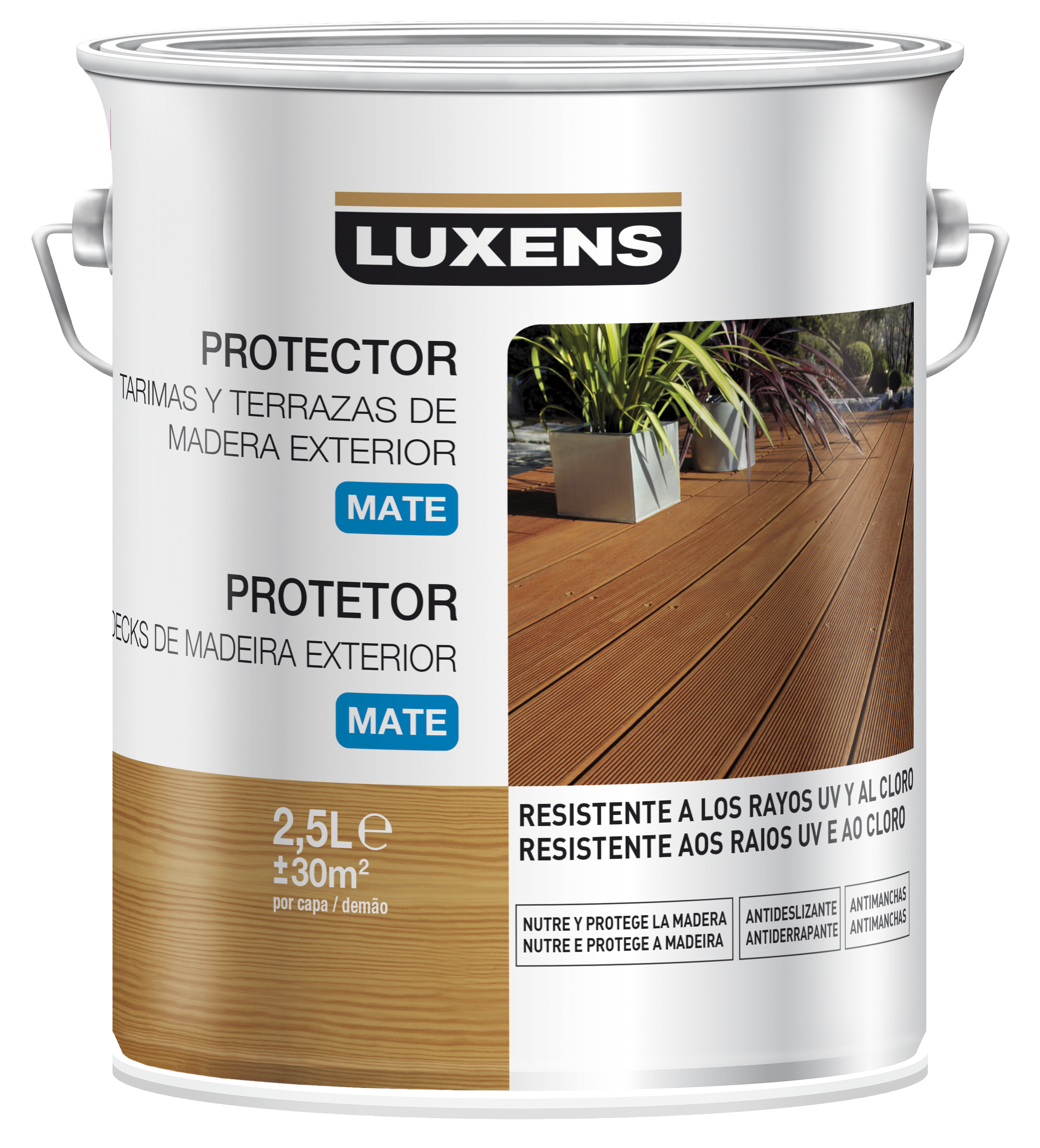 Protector madera exterior color incoloro LUXENS mate 2.5L base agua ...