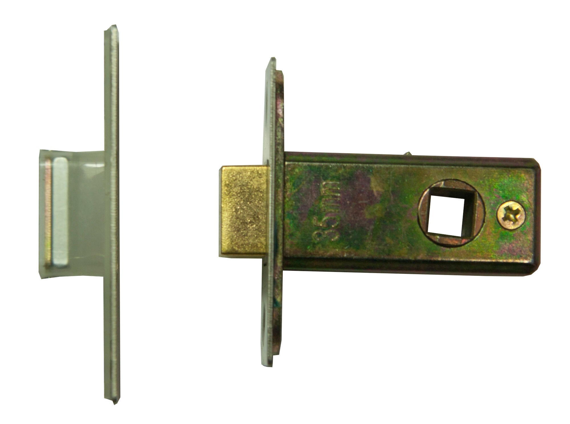 Picaporte tubular cuadrado niquelado de 35 mm de entrada | Leroy Merlin