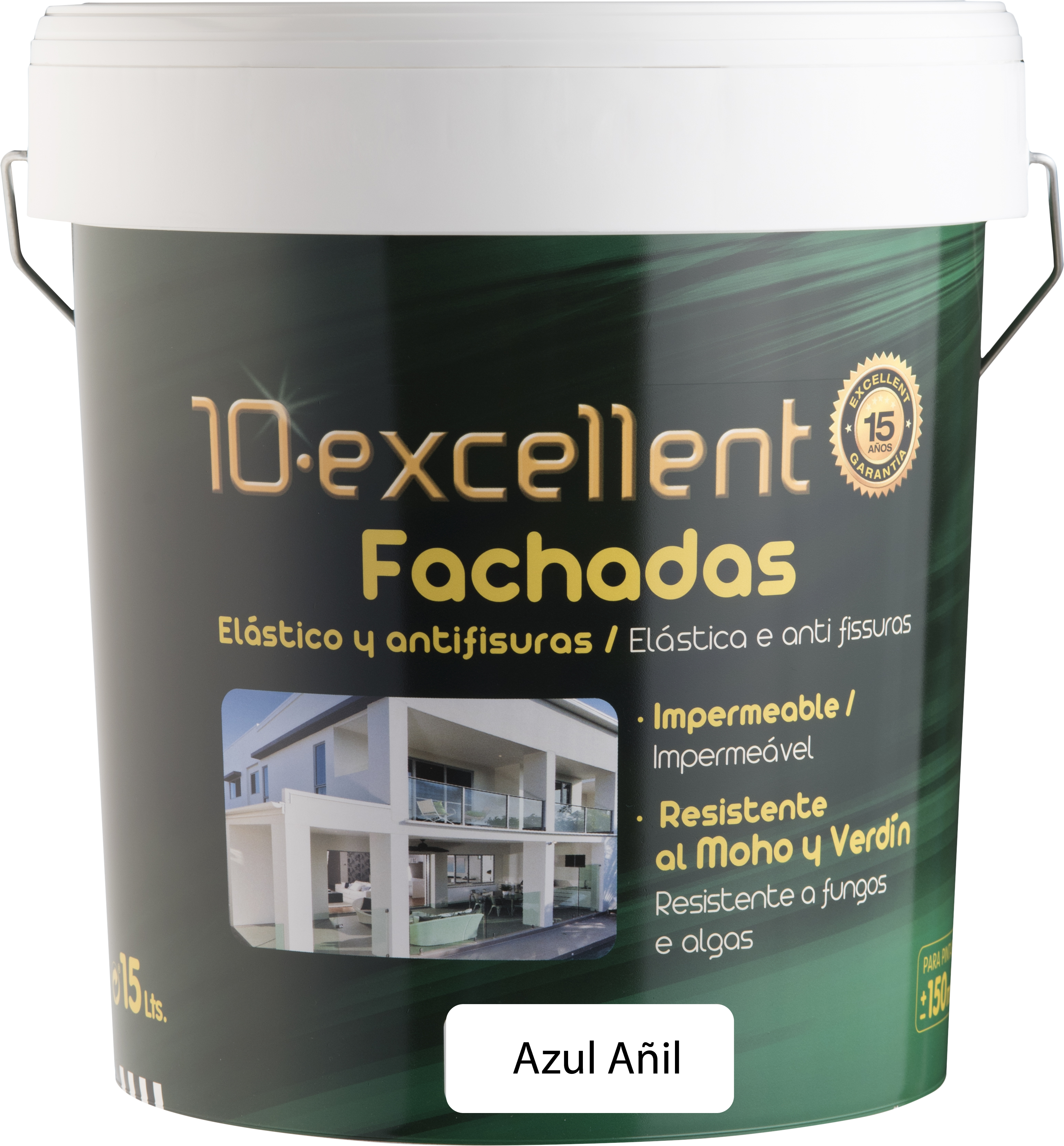 Pintura exterior color azul añil para fachada, cemento, hormigón ...