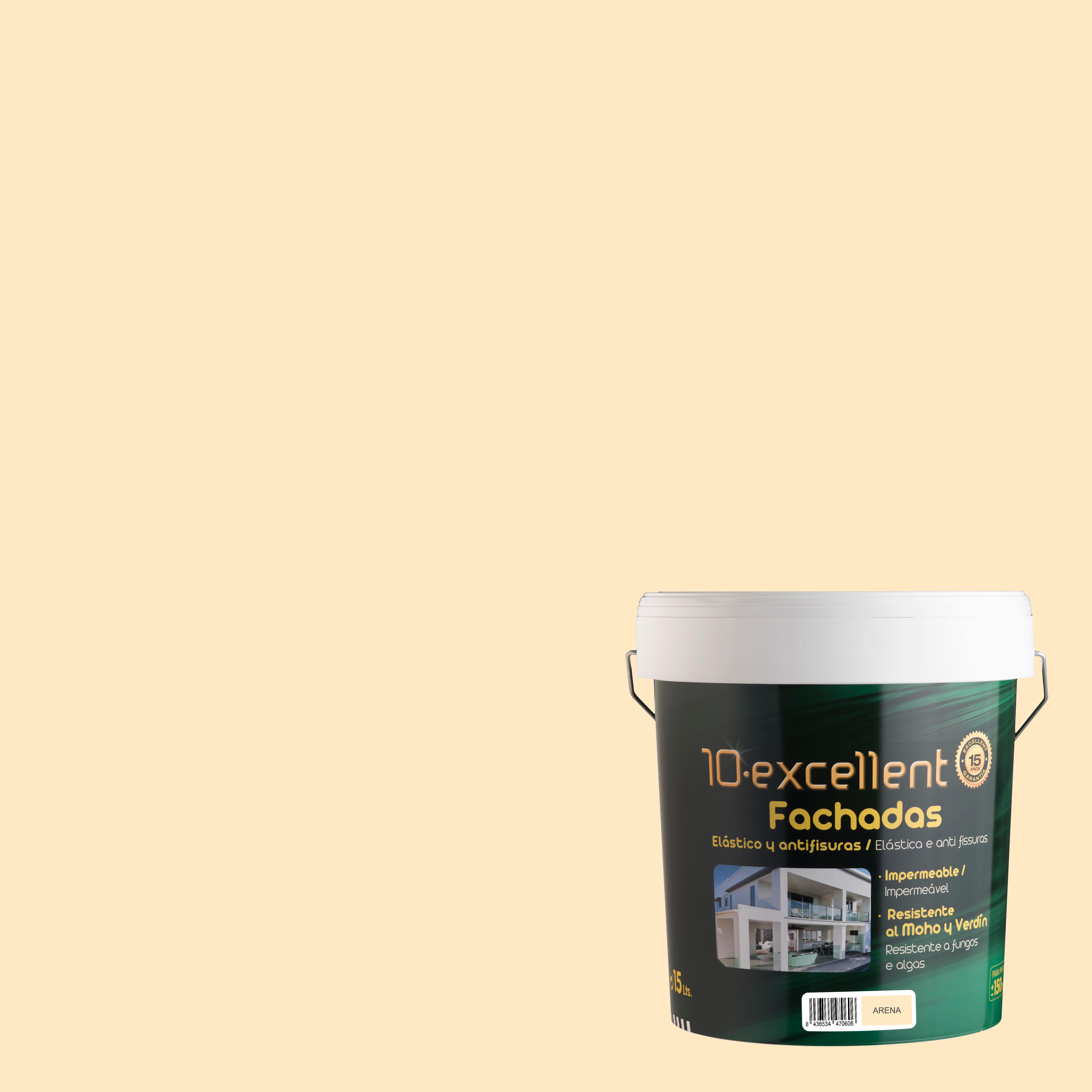 Pintura exterior color arena para hormigón, cemento, fachada EXCELLENCE ...