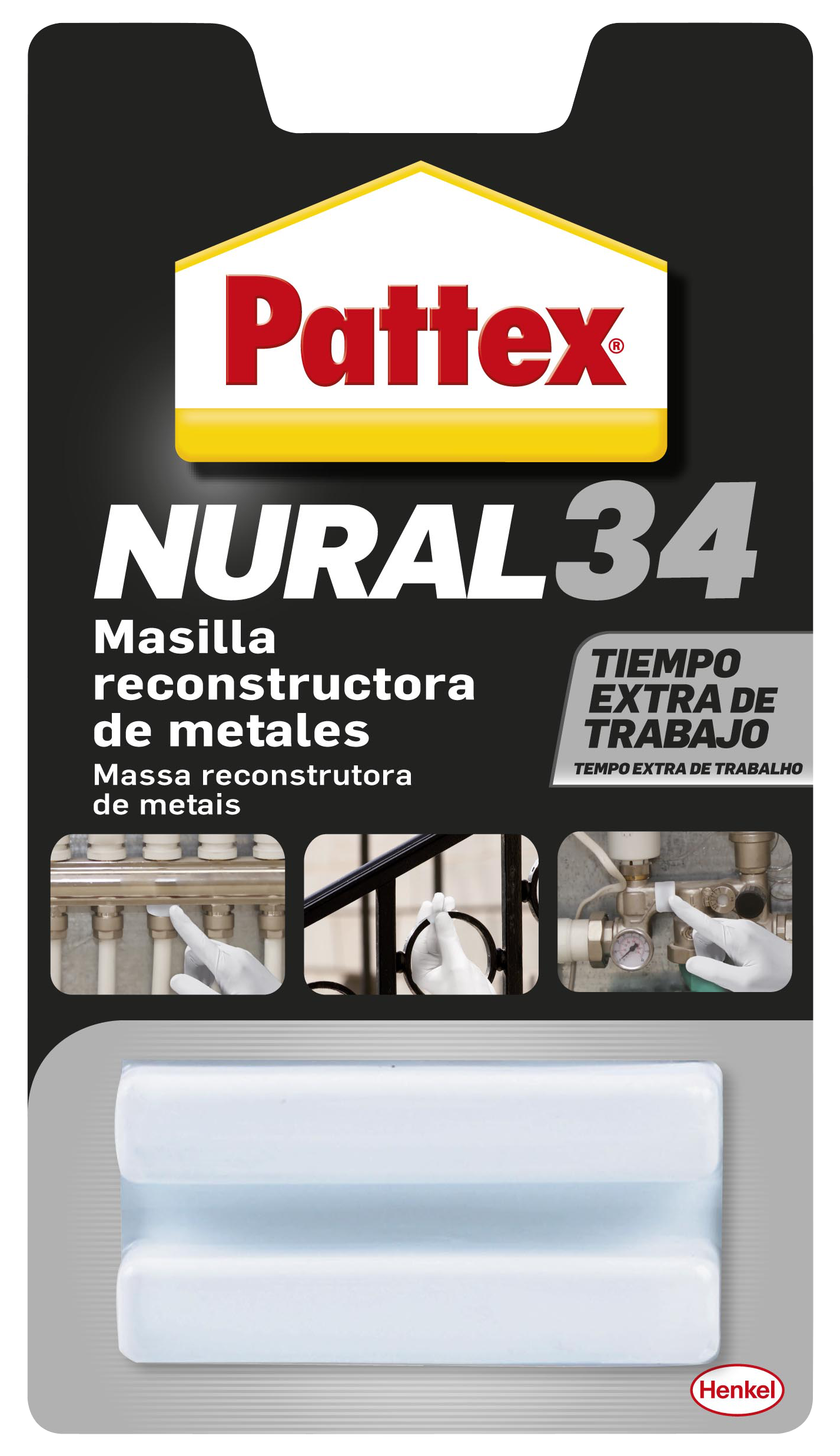 Masilla reparadora metal PATTEX nural 34, 50 grs. | Leroy Merlin