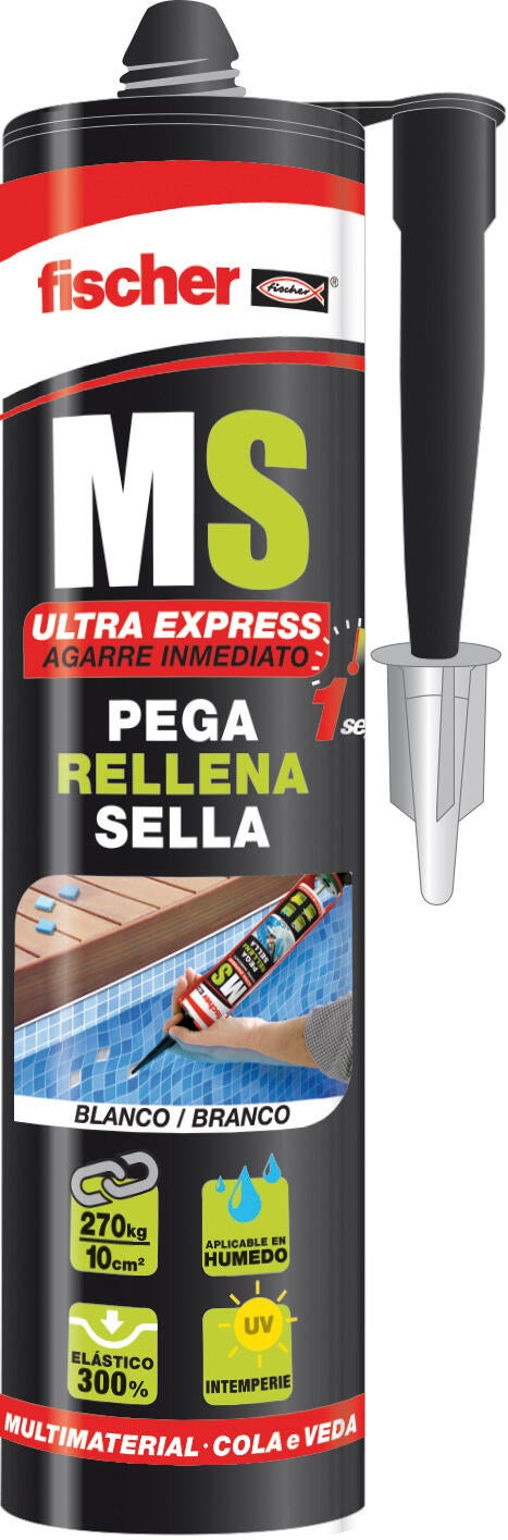 Masilla de sellado MS Pegado Express blanco de 0,3L | Leroy Merlin