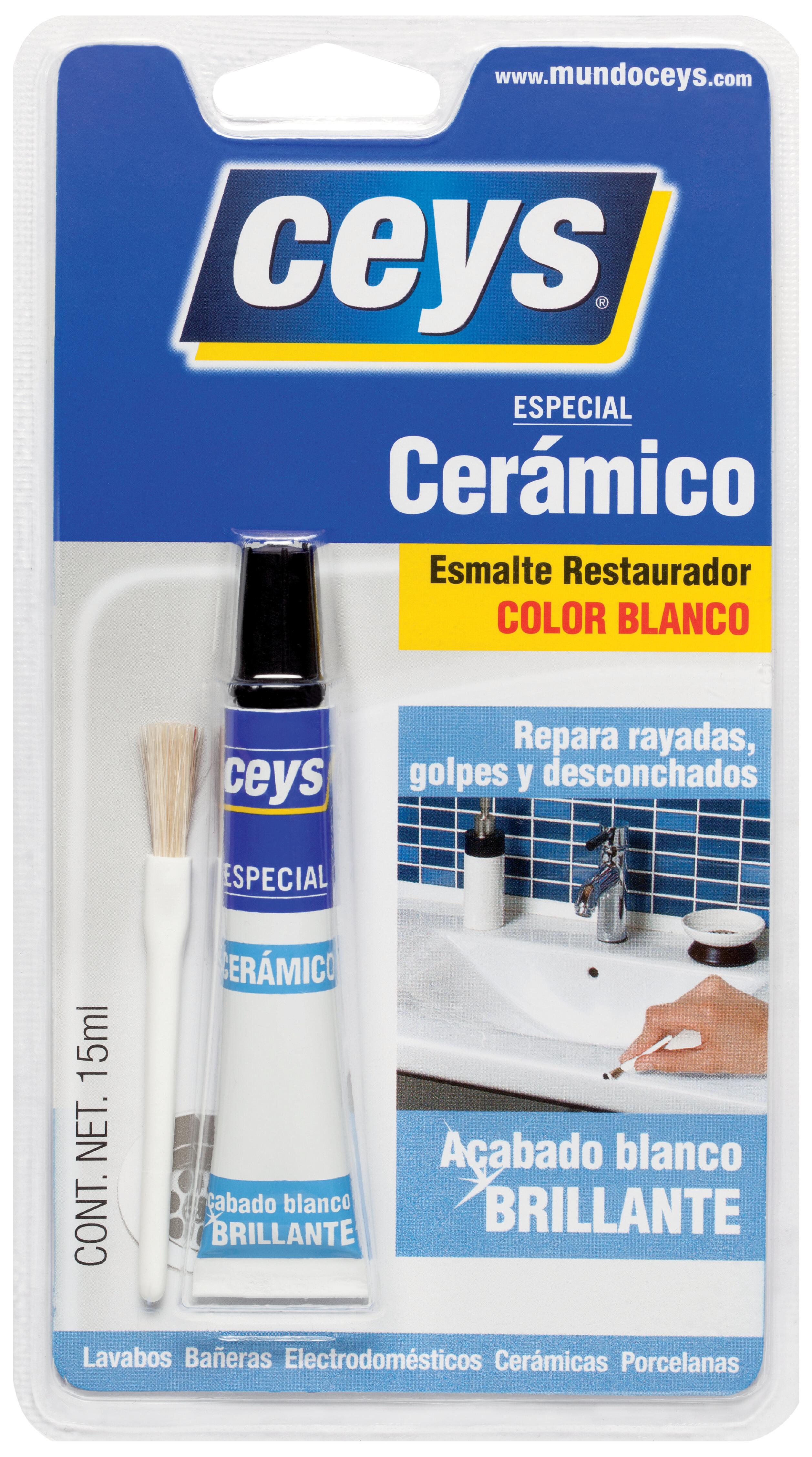 Cola de reparación CEYS 15 ml color blanco para PVC, aplicación con ...
