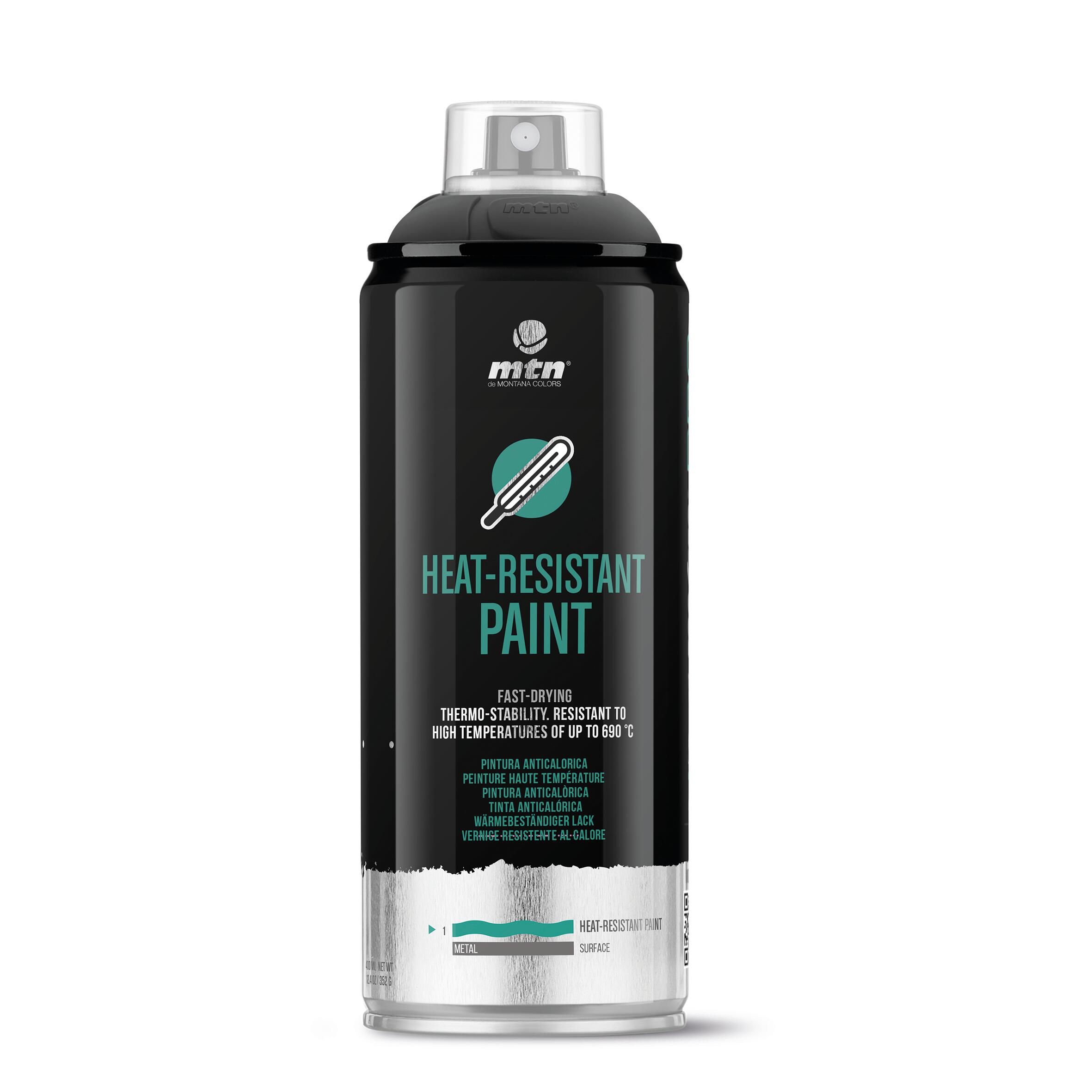 Spray pintura alta temperatura PRO MONTANA mate 400ml negro | Leroy Merlin