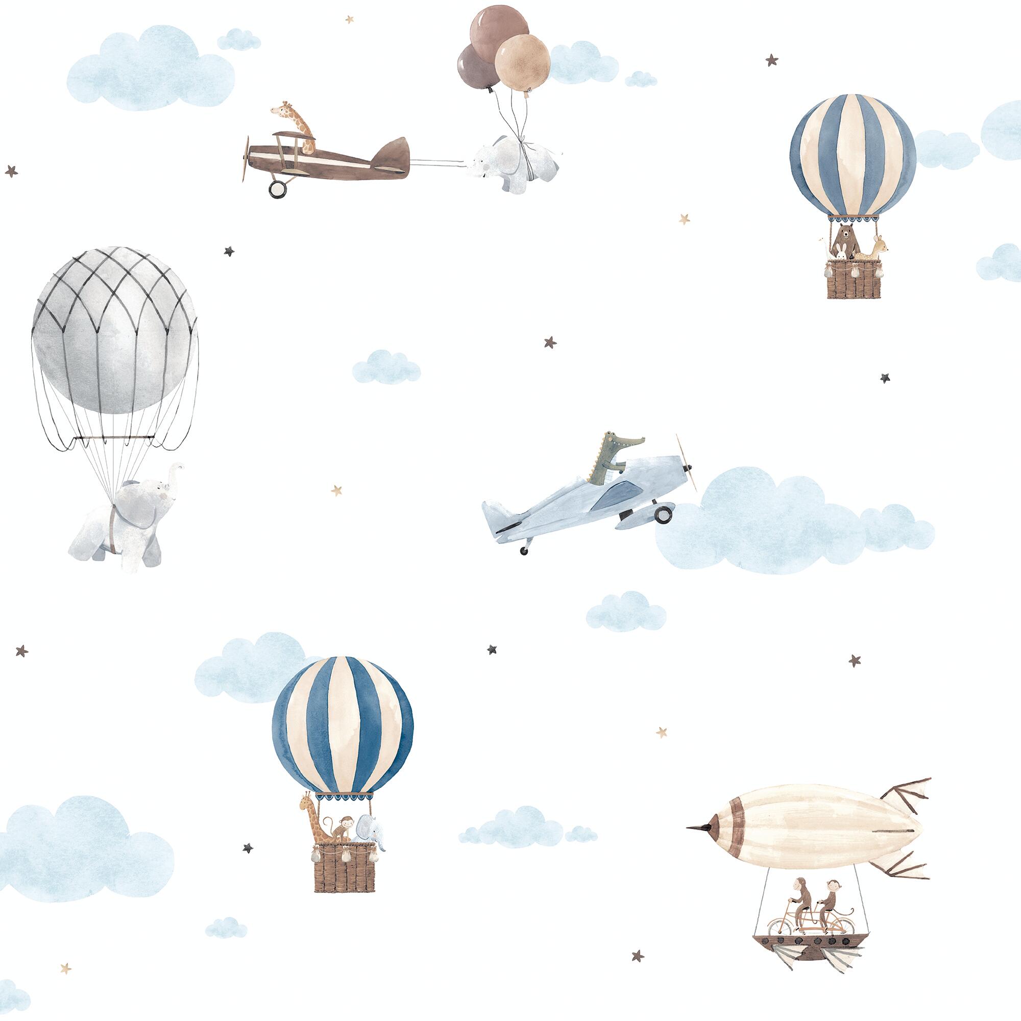 Papel pintado papel infantil Pippo Animales Volando 045615 multicolor ...