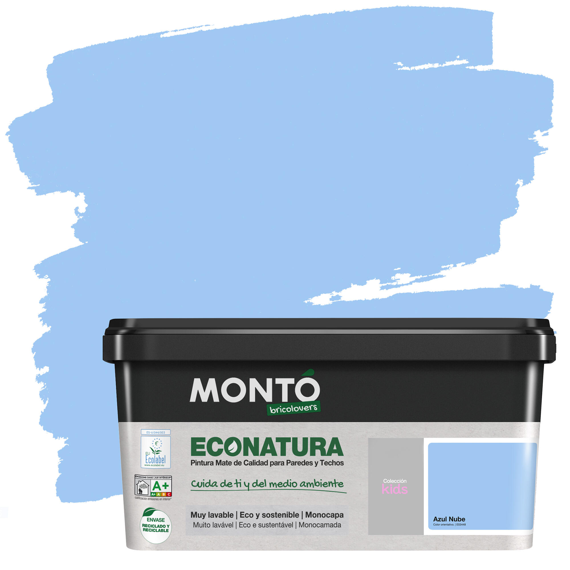 Pintura de interior Econatura MONTÓ color azul nube mate 4L para ...