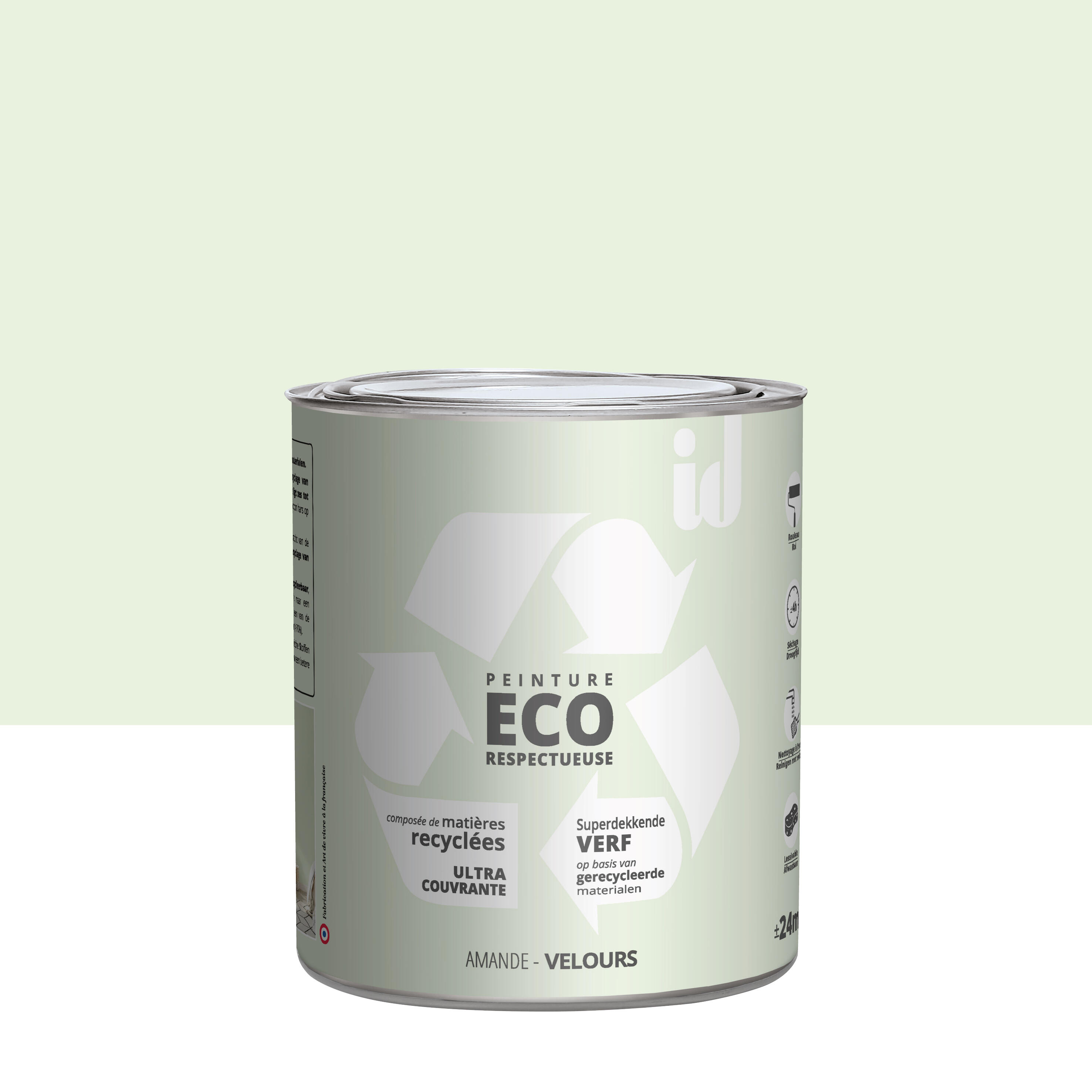 Pintura de interior Eco ID color almendra terciopelo 2L para paredes ...
