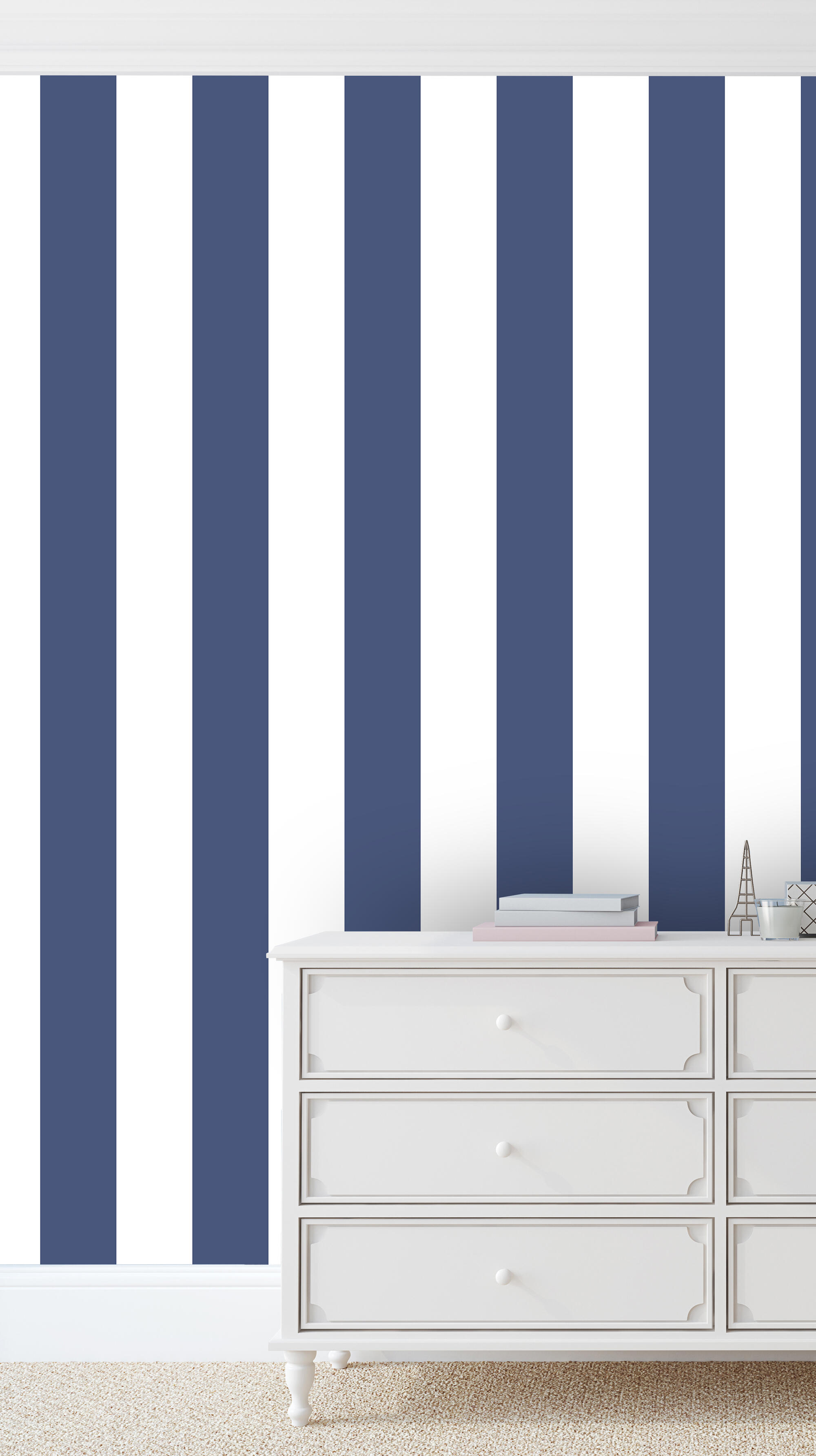 Papel pintado vinilo aplicación cola en pared Raya 2316 azul VINELUS ...