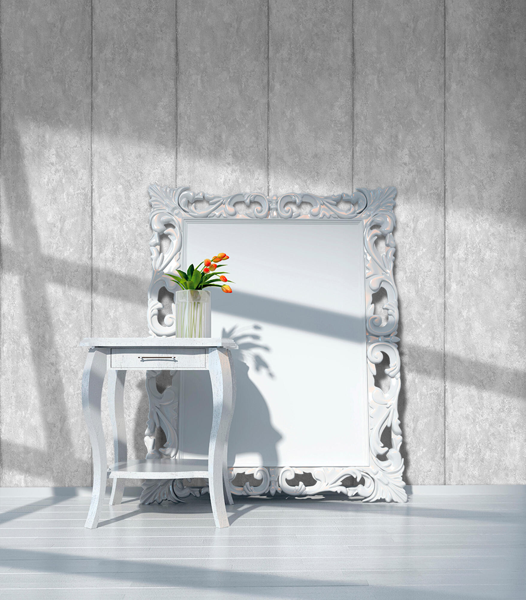 Papel pintado no tejido imitación material Tnt Eco 2053-1 Cemento gris ...