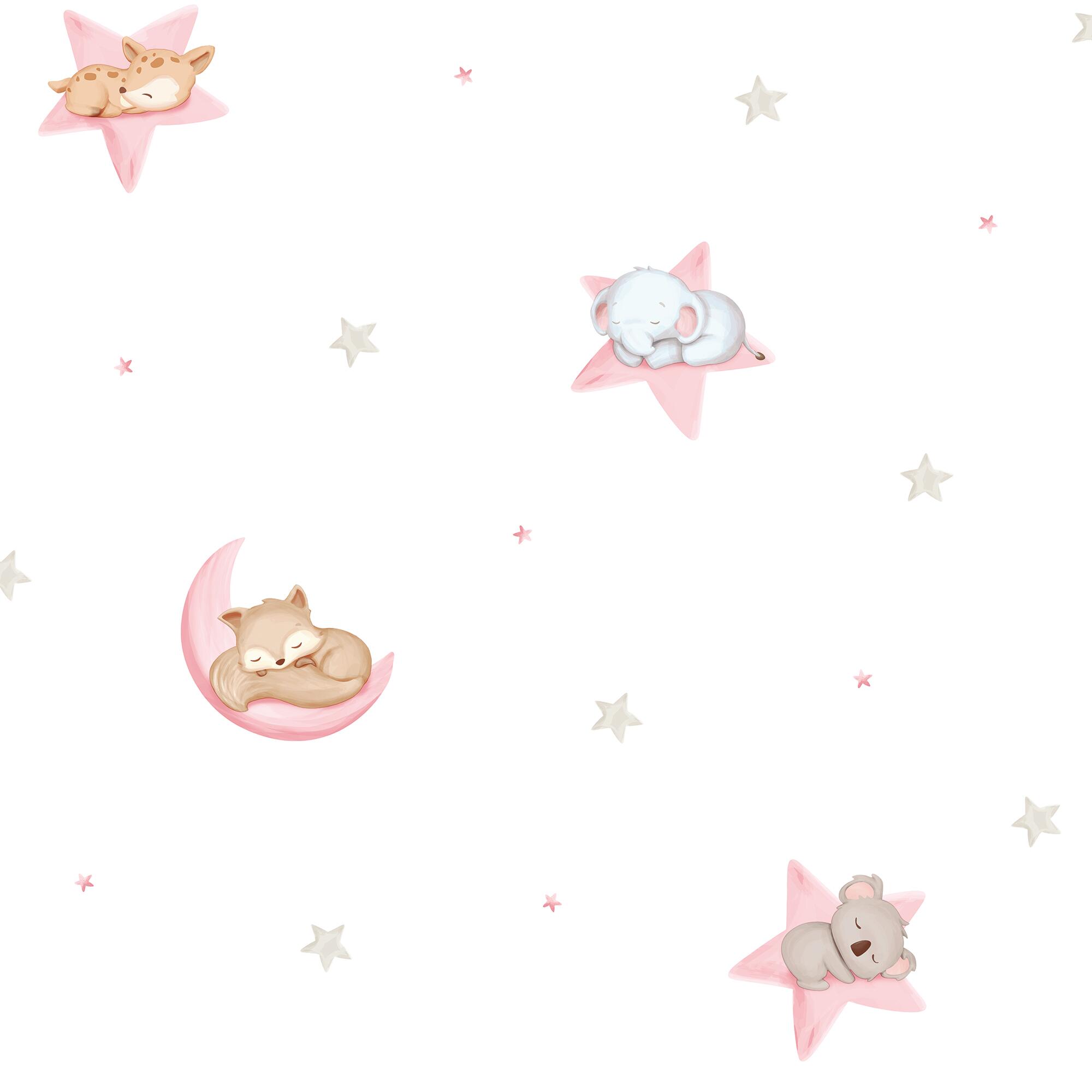 Papel pintado papel infantil Pippo Luna Estrella 045028 multicolor ...