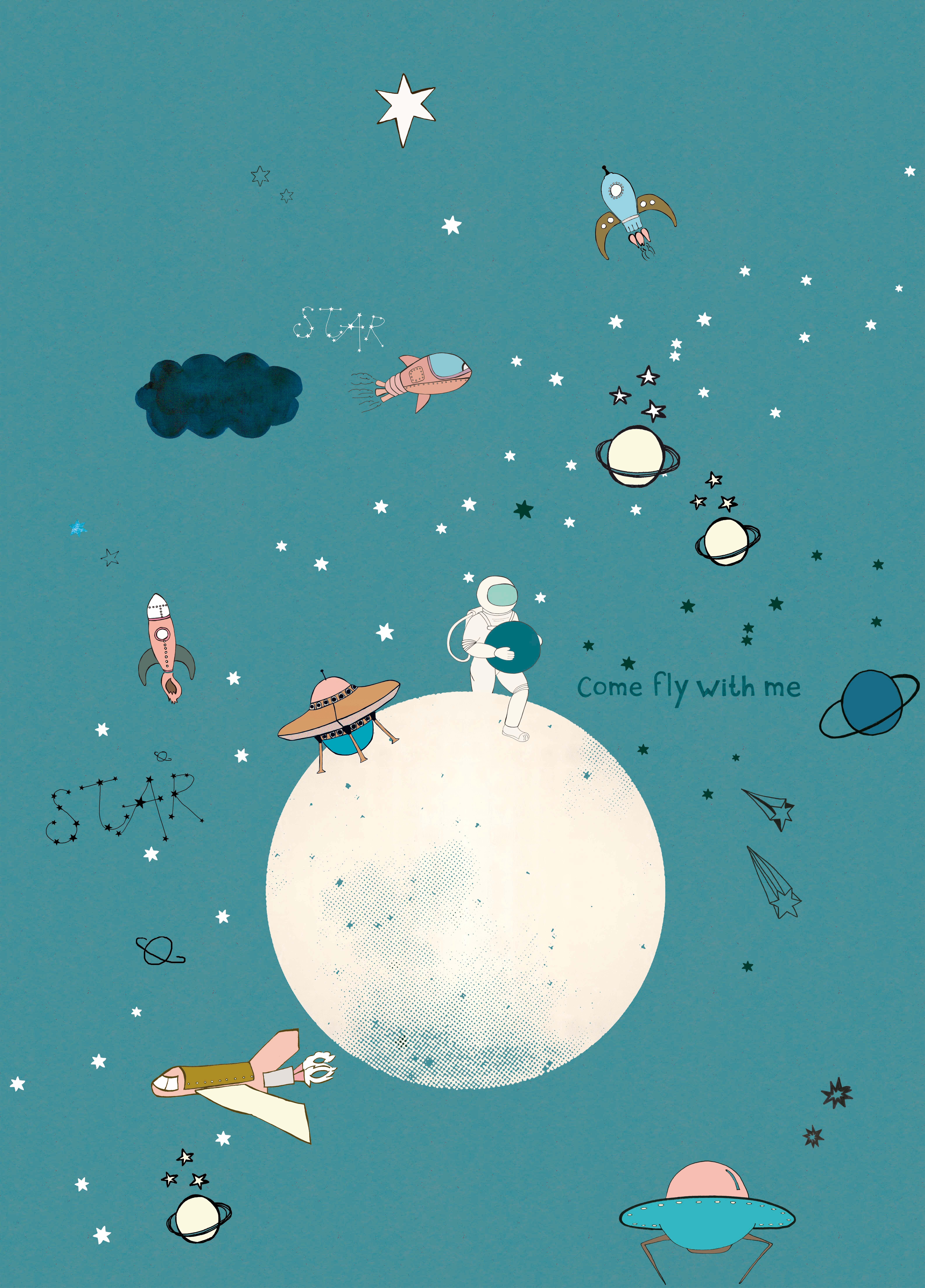 Mural papel liso lavable infantil dreams 557442 multicolor 200 x 280 cm ...