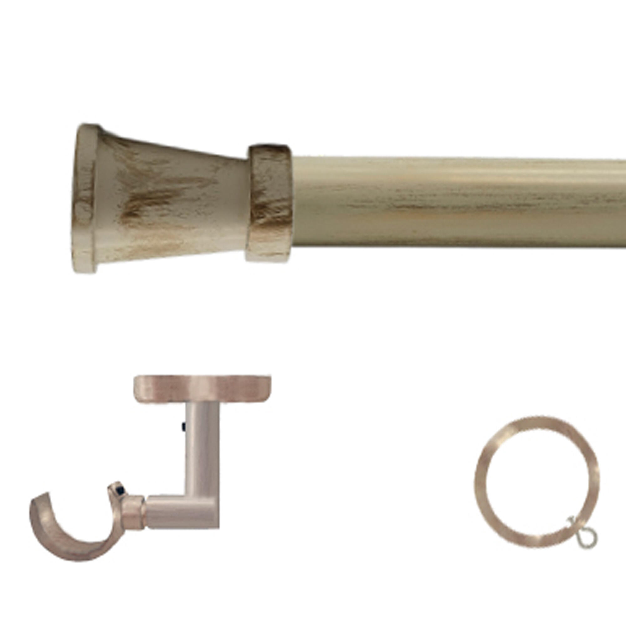 Kit barra de cortina con anillas Mena techo D20mm 250 cm en hierro ...