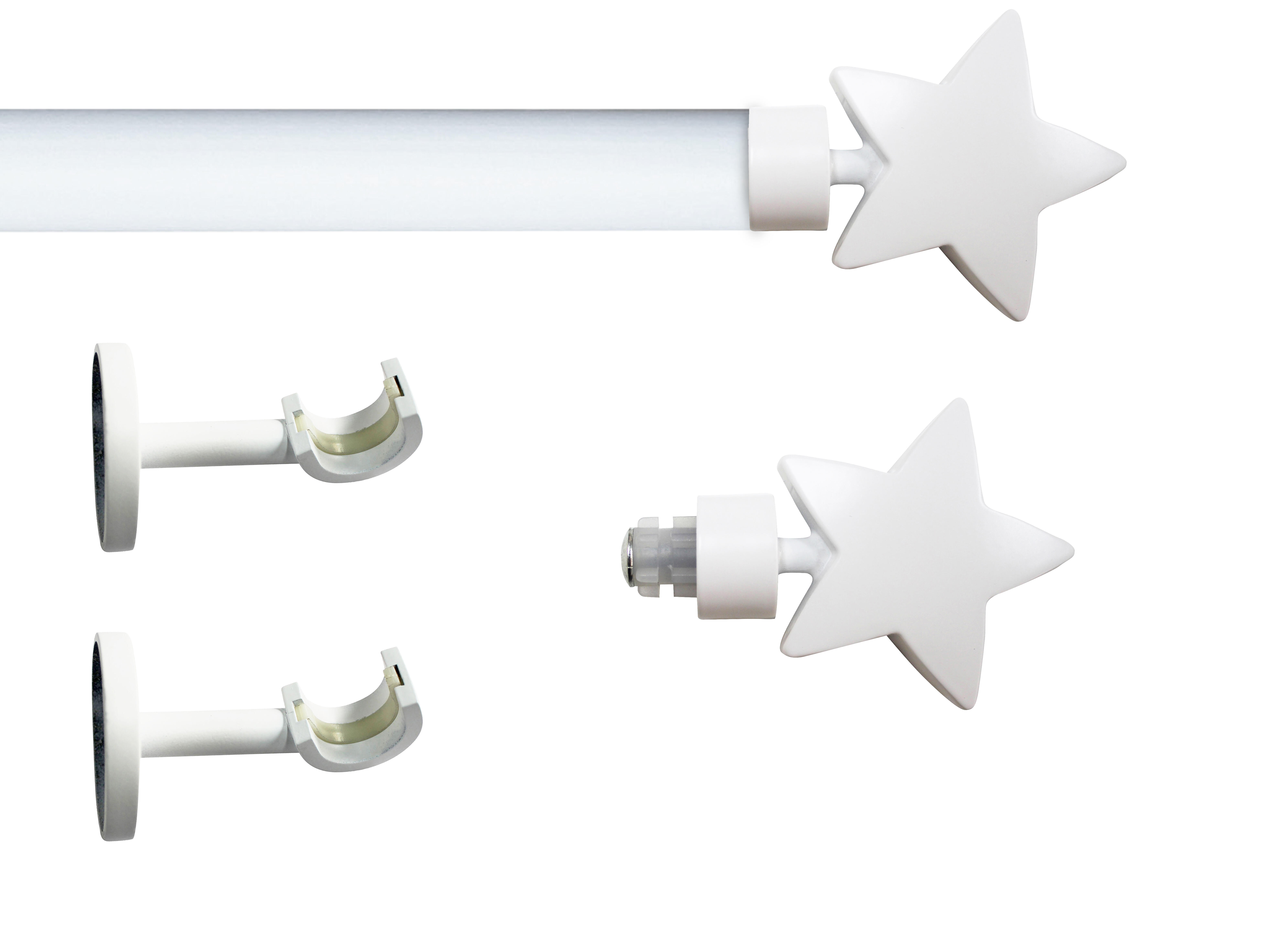 Set barra de metal diámetro 20mm blanco a techo 2m INSPIRE estrella ...