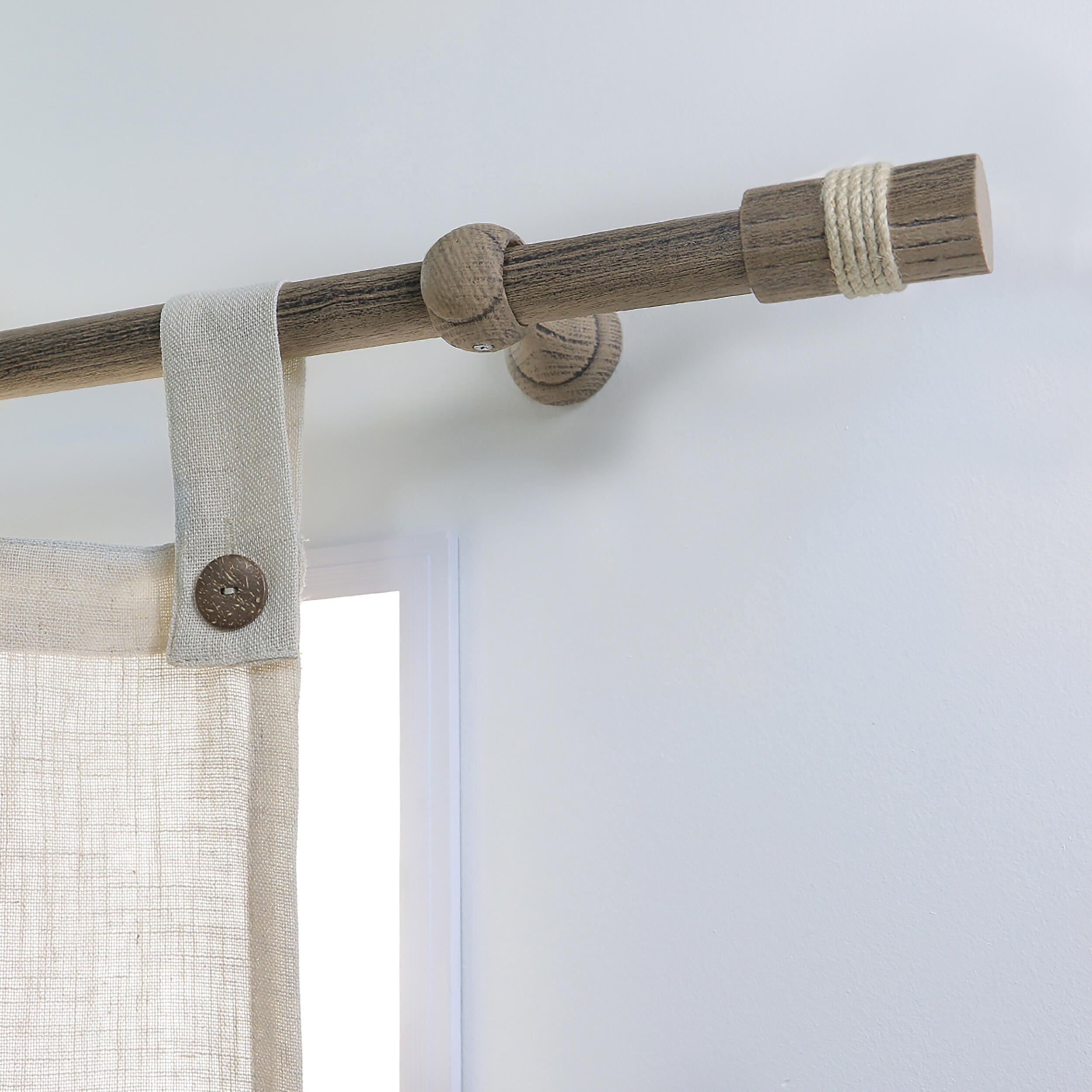 Set barra 2 metros madera Roble Dore D28 y terminal Cilindro | Leroy Merlin