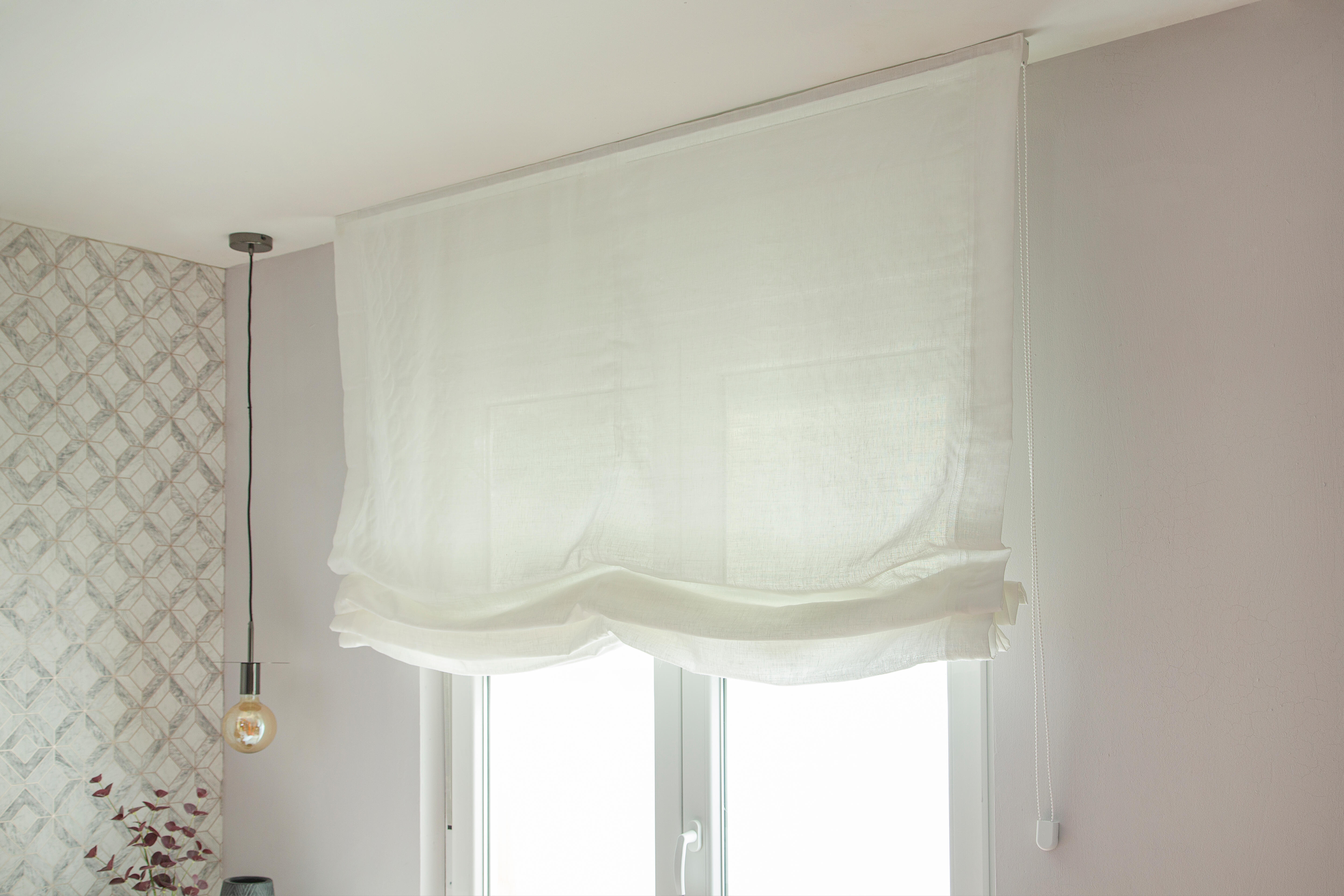 Estor plegable paqueto semi-trasparente con cadena Forum poliéster liso blanco de 165x250 cm ...