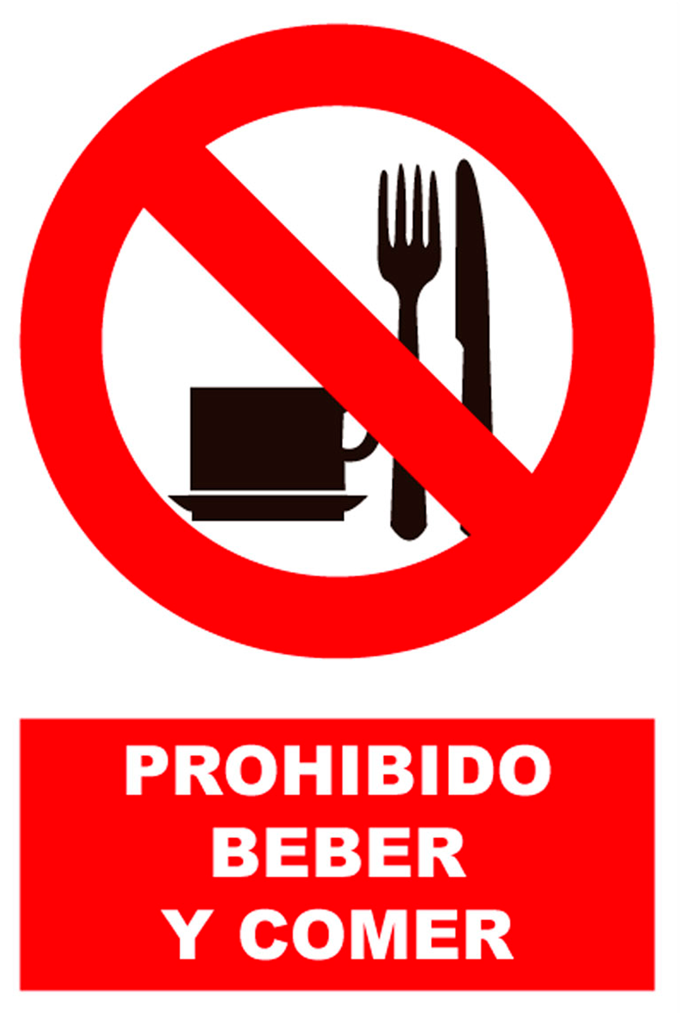 Cartel prohibido comer y beber 23x34 cm | Leroy Merlin