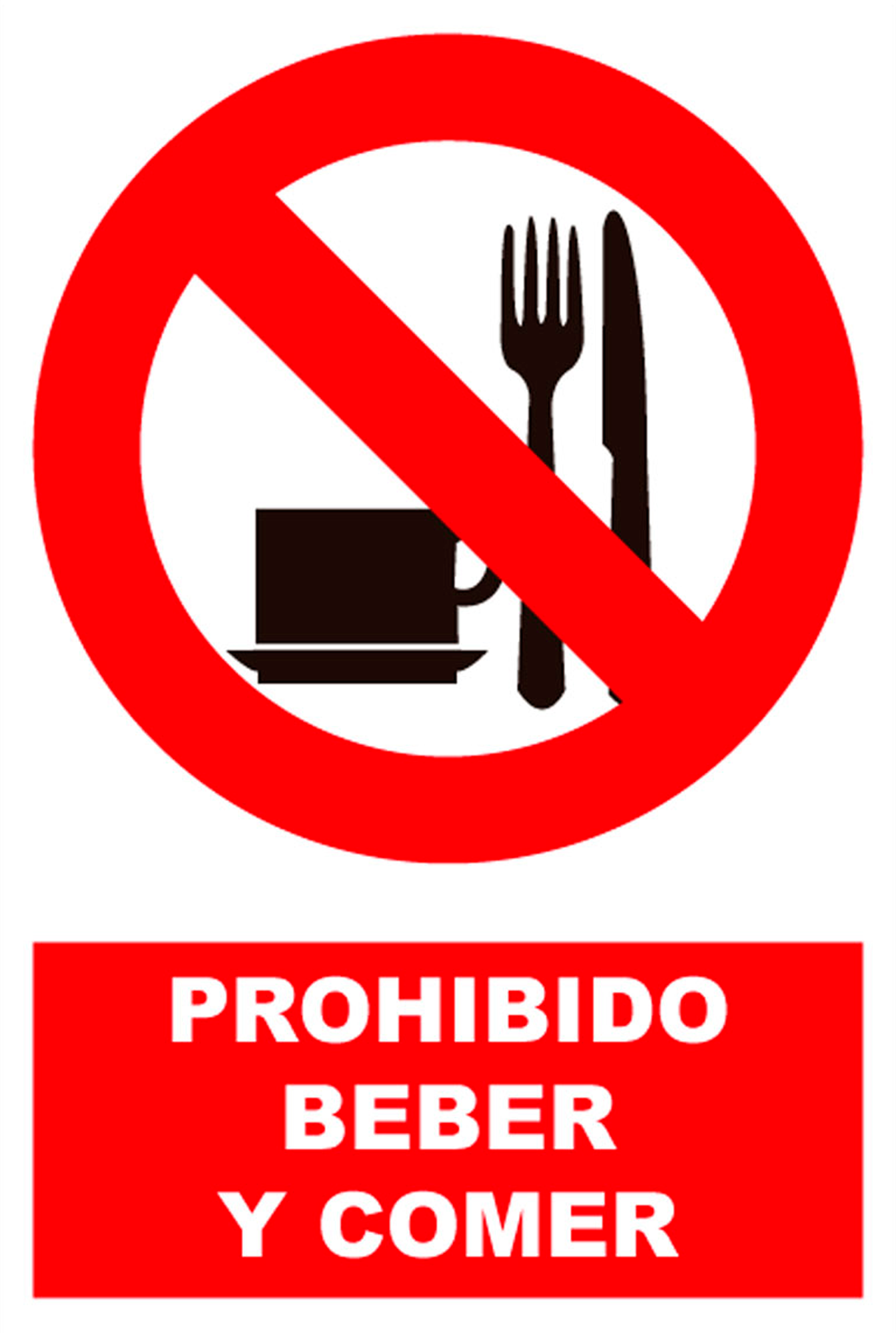 Cartel prohibido comer y beber 17x25 cm | Leroy Merlin