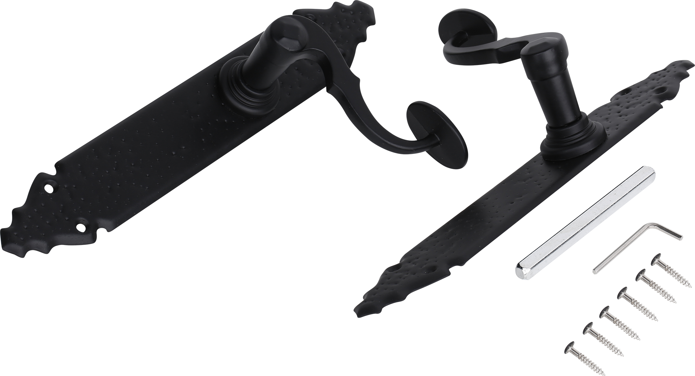 Manilla de placa para puerta Algaba de hierro, negro | Leroy Merlin