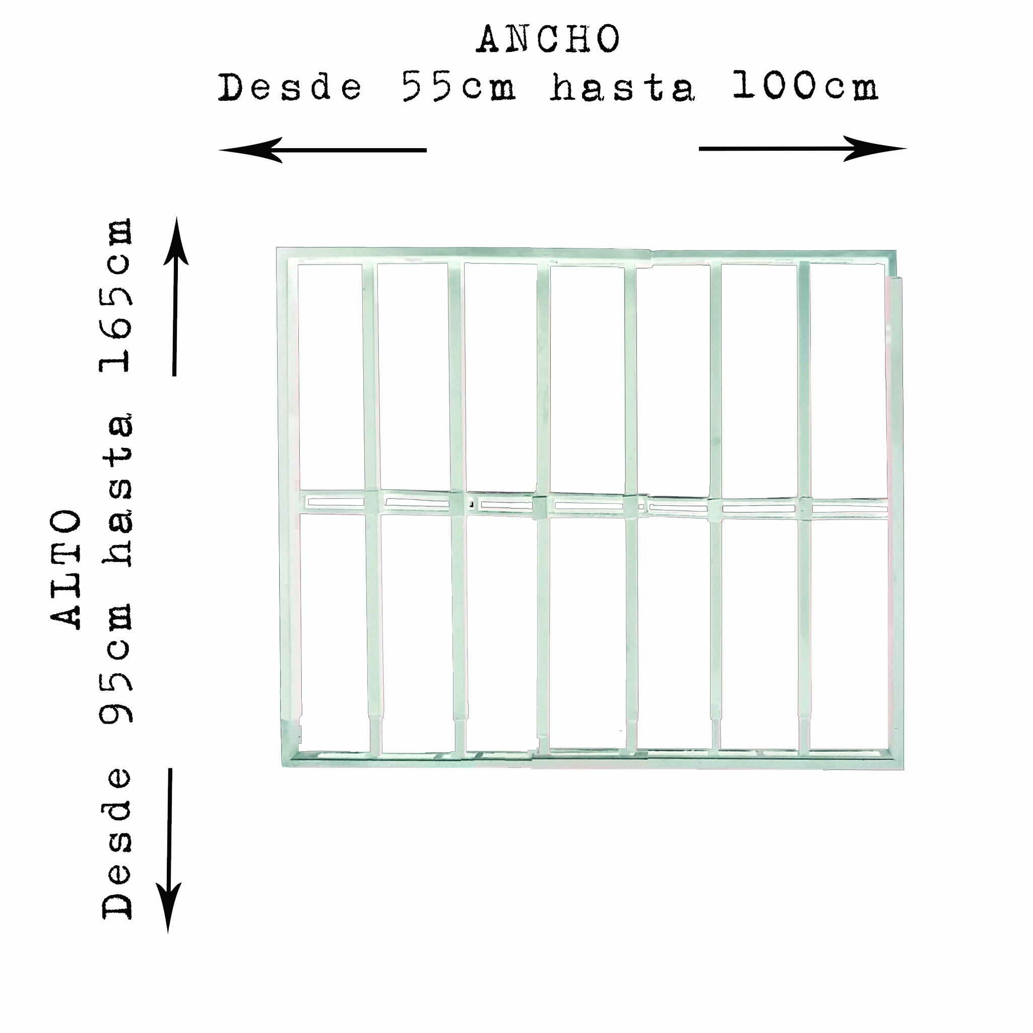 Reja blanca anti-robo ajustable (ancho y alto) desde 55X95cm a ...