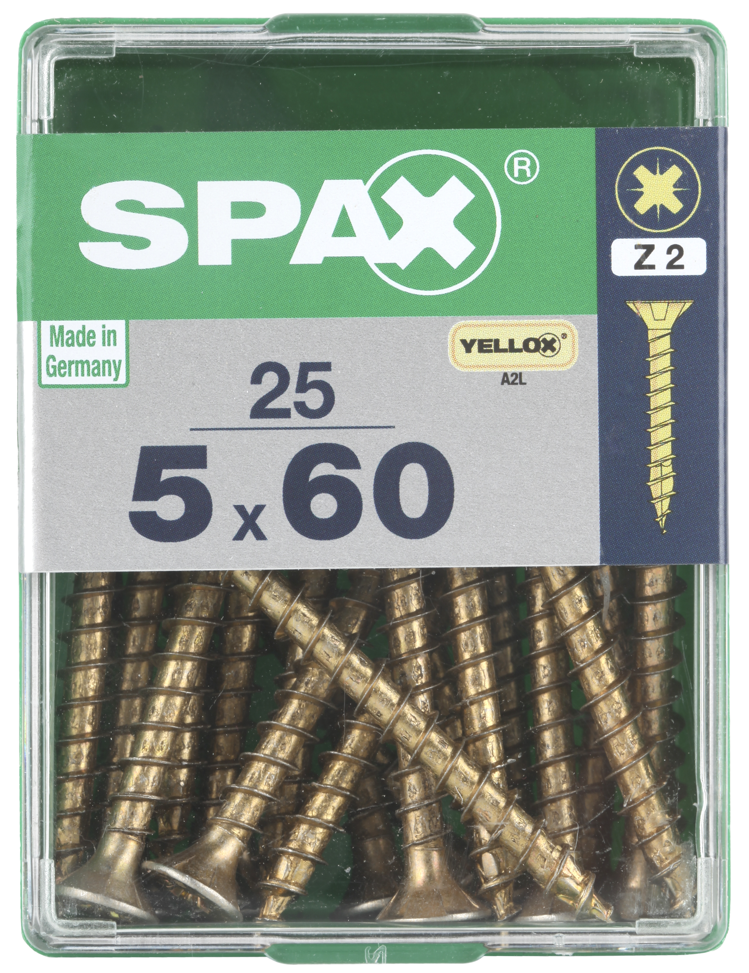 25 Tornillo para madera SPAX pozidriv con cabeza avellanada, ø 5 x L.60 ...