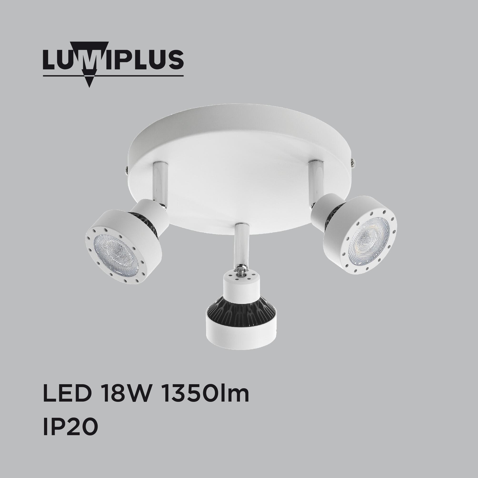 Plafón LED DROME 3L blanco | Leroy Merlin