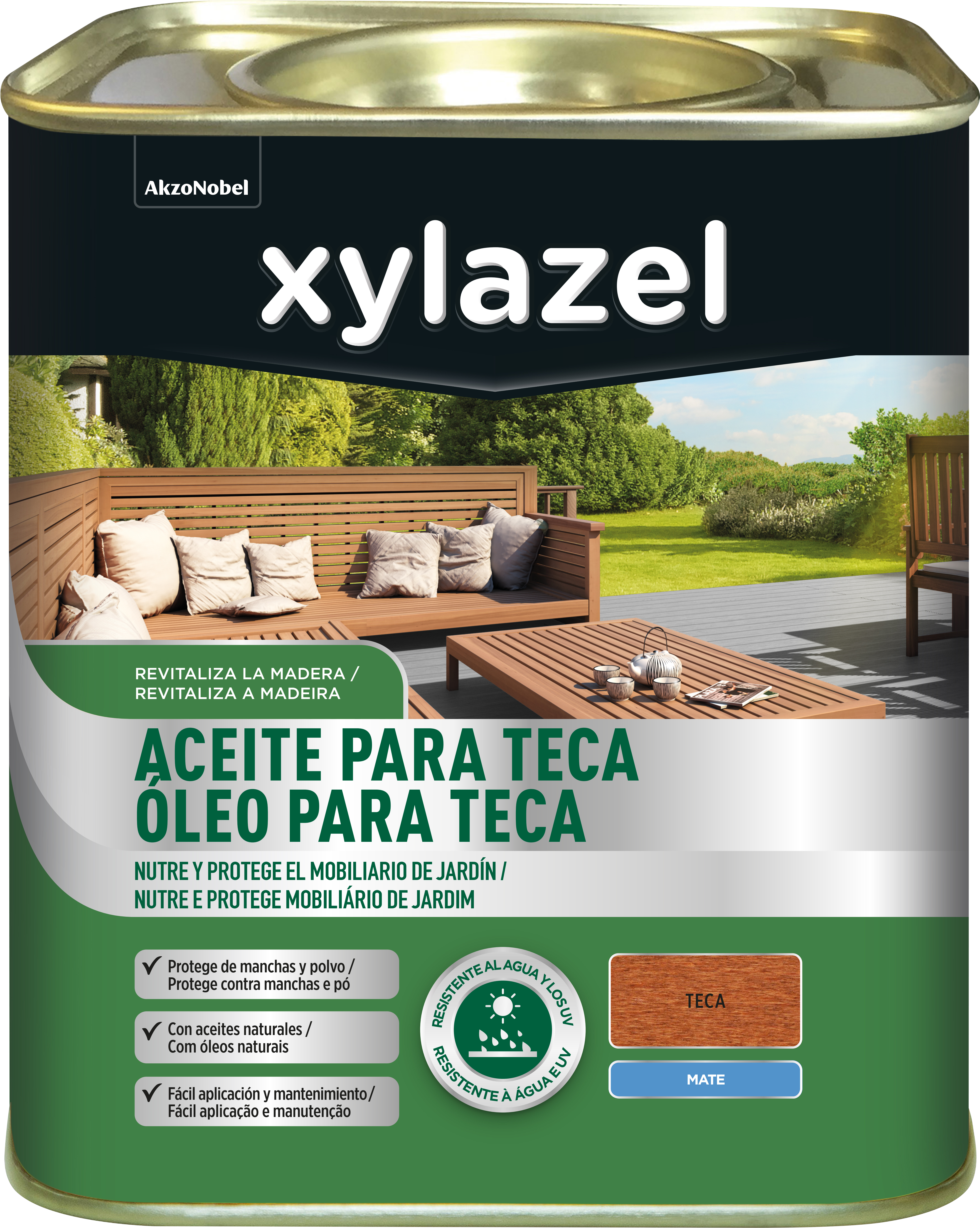 Aceite de teca color incoloro para caseta de jardín, mobiliario, puerta ...