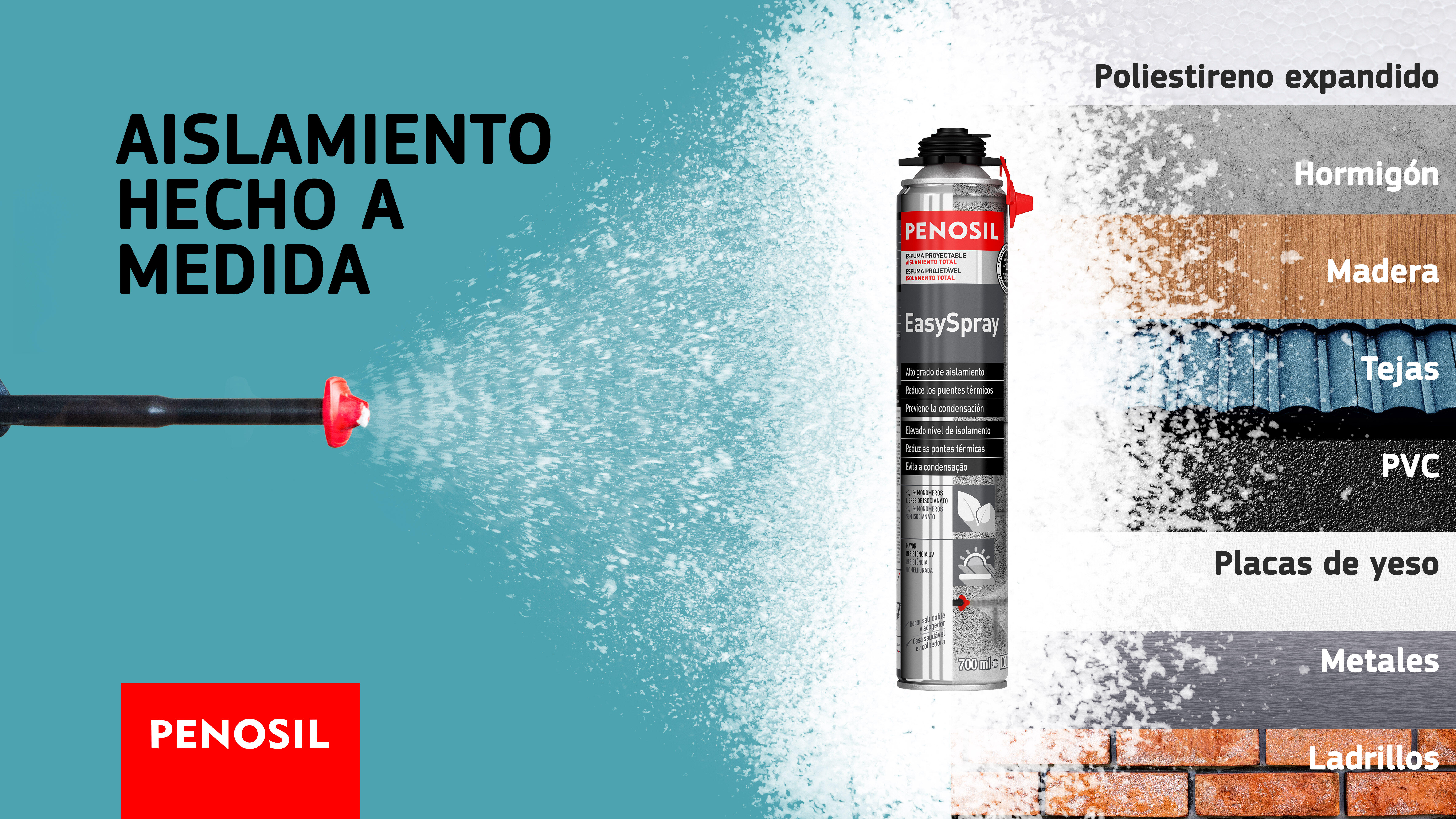 Espuma de poliuretano proyectable PENOSIL Easyspray 700 ml | Leroy Merlin