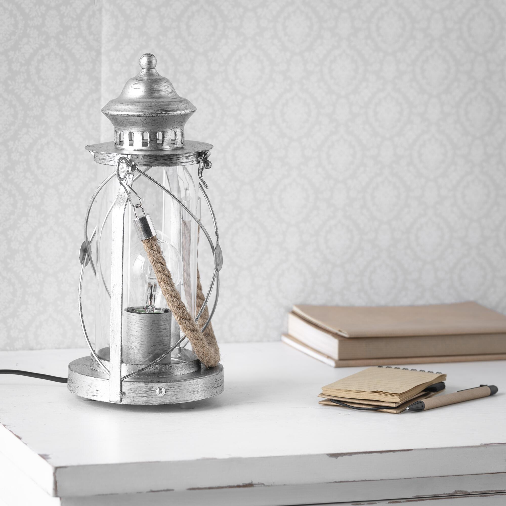 Lámpara de mesa Bradford plata | Leroy Merlin