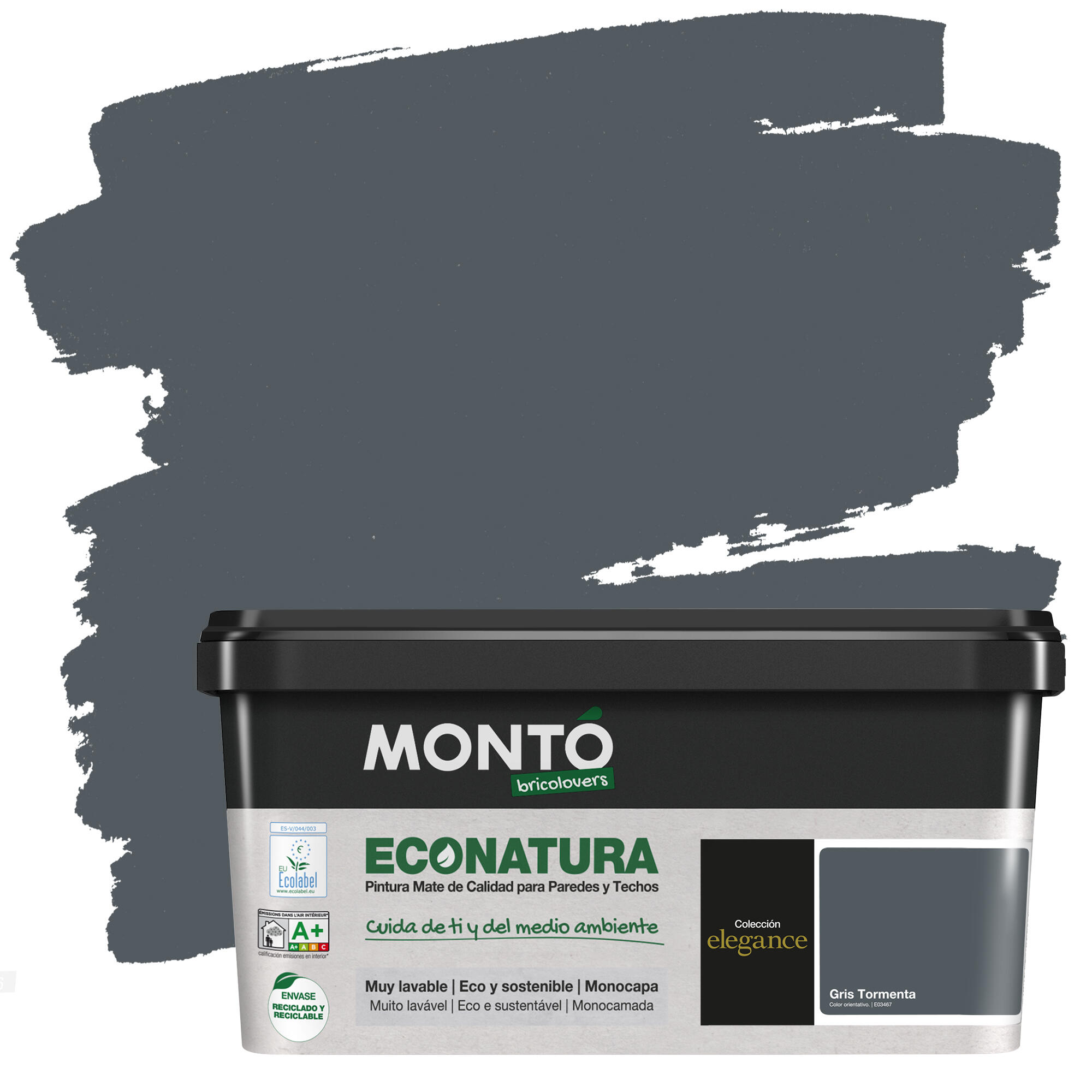 Pintura interior Econatura MONTÓ mate 4L gris tormenta | Leroy Merlin