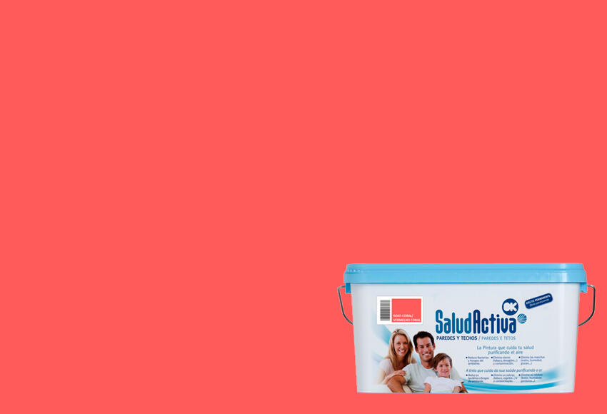 Pintura interior Salud Activa rojo coral mate 4L | Leroy Merlin