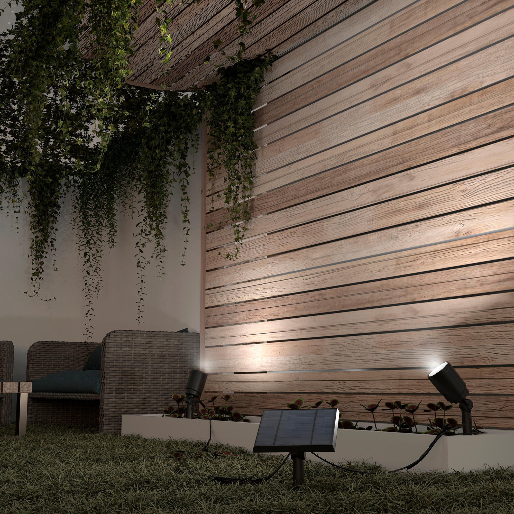 Baliza solar LED Orbis Duo Separación 600 lm blanco frío c/sensor ...