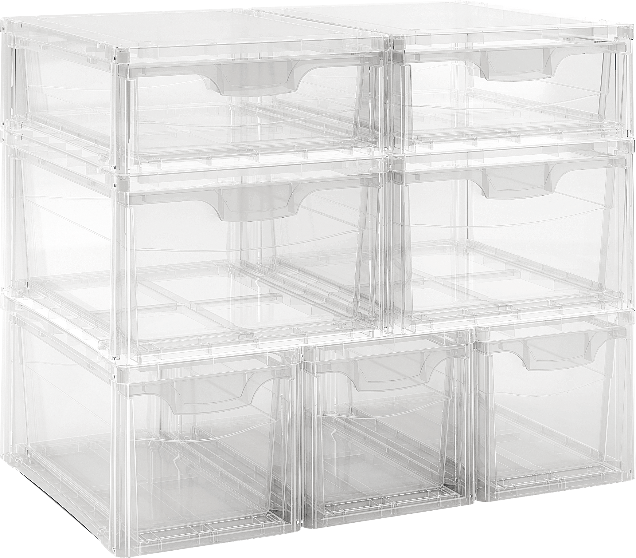 Pack 6 Cajoneras Spider Transparente 29X38X18 Cm | Leroy Merlin