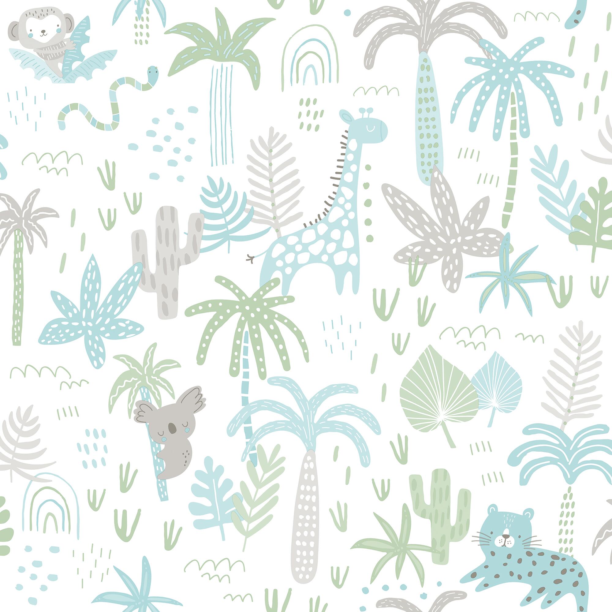 Papel pintado papel infantil Pippo Safari 045417 multicolor | Leroy Merlin