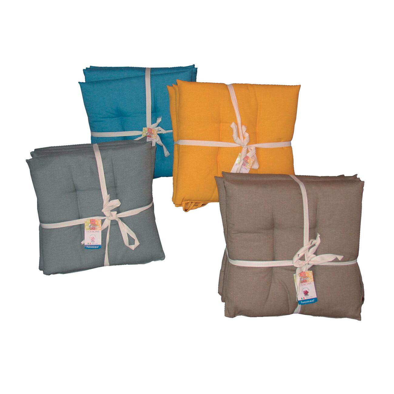 Set 4 cuscini per sedia in cotone e poliestere 40 x 40 x Sp 4 cm ...