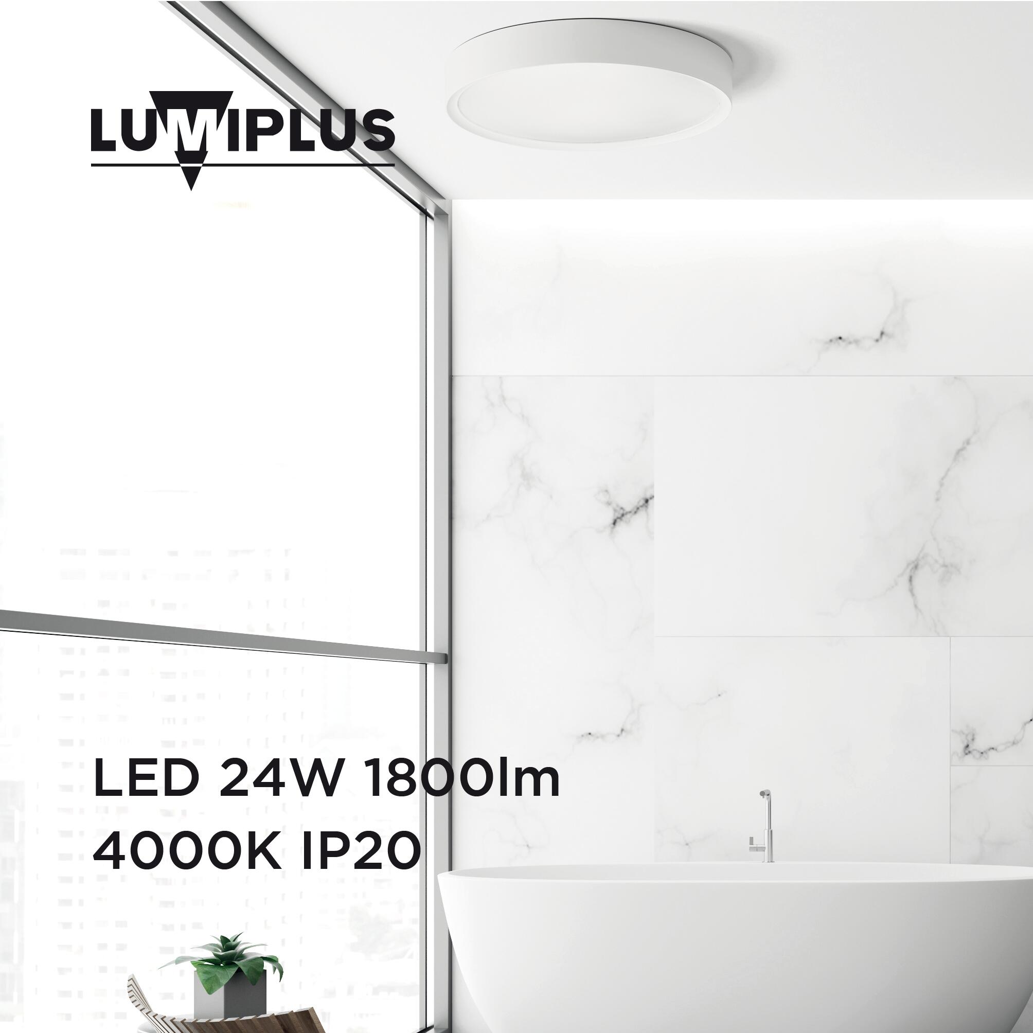 Plafón LED redondo plata ASLI 1800 lm blanco neutro (4000K) ø33.5 cm ...