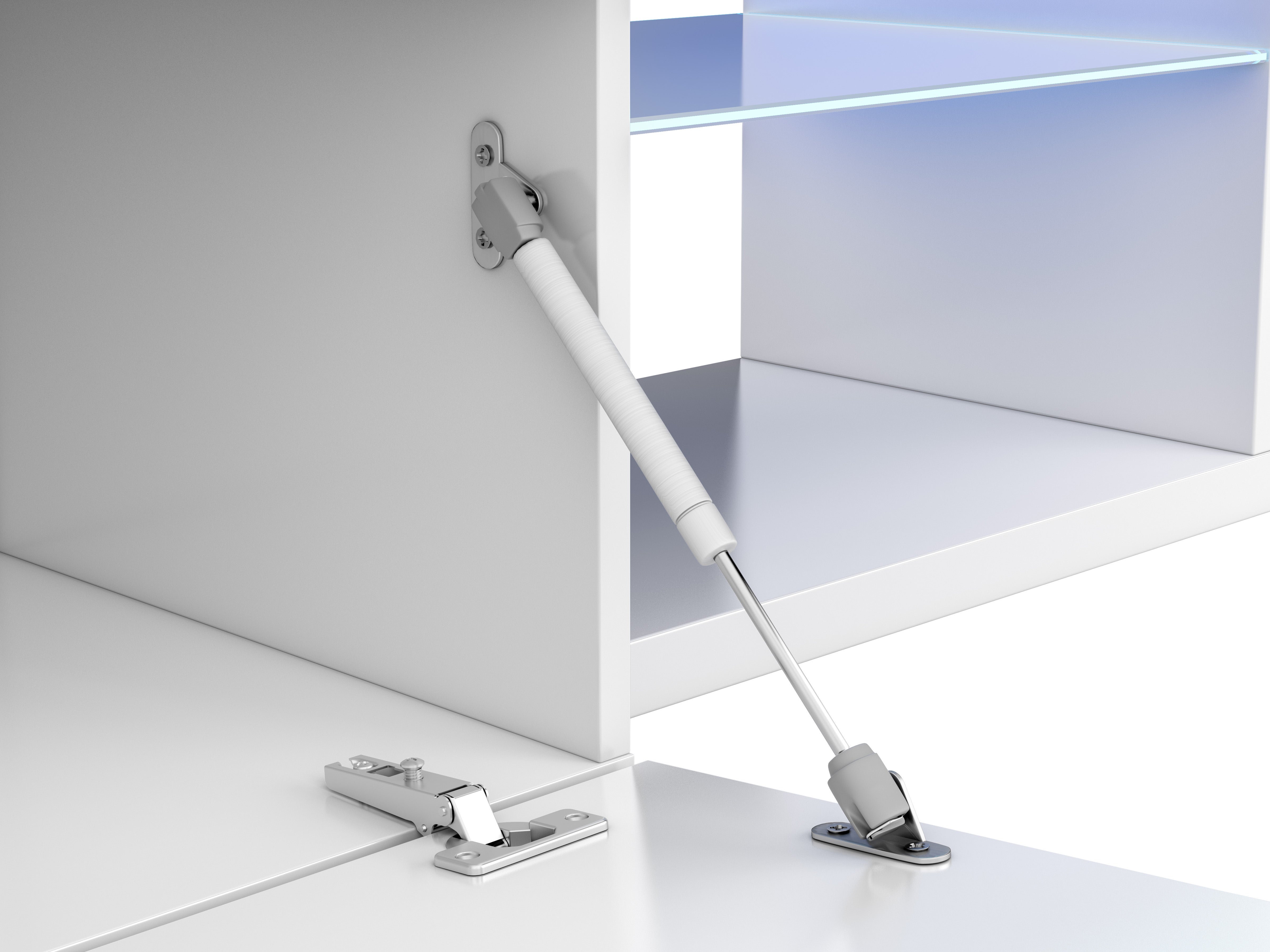 Mueble de TV Bluetech blanco brillo 150x41x43 cm (anchoxaltoxfondo ...