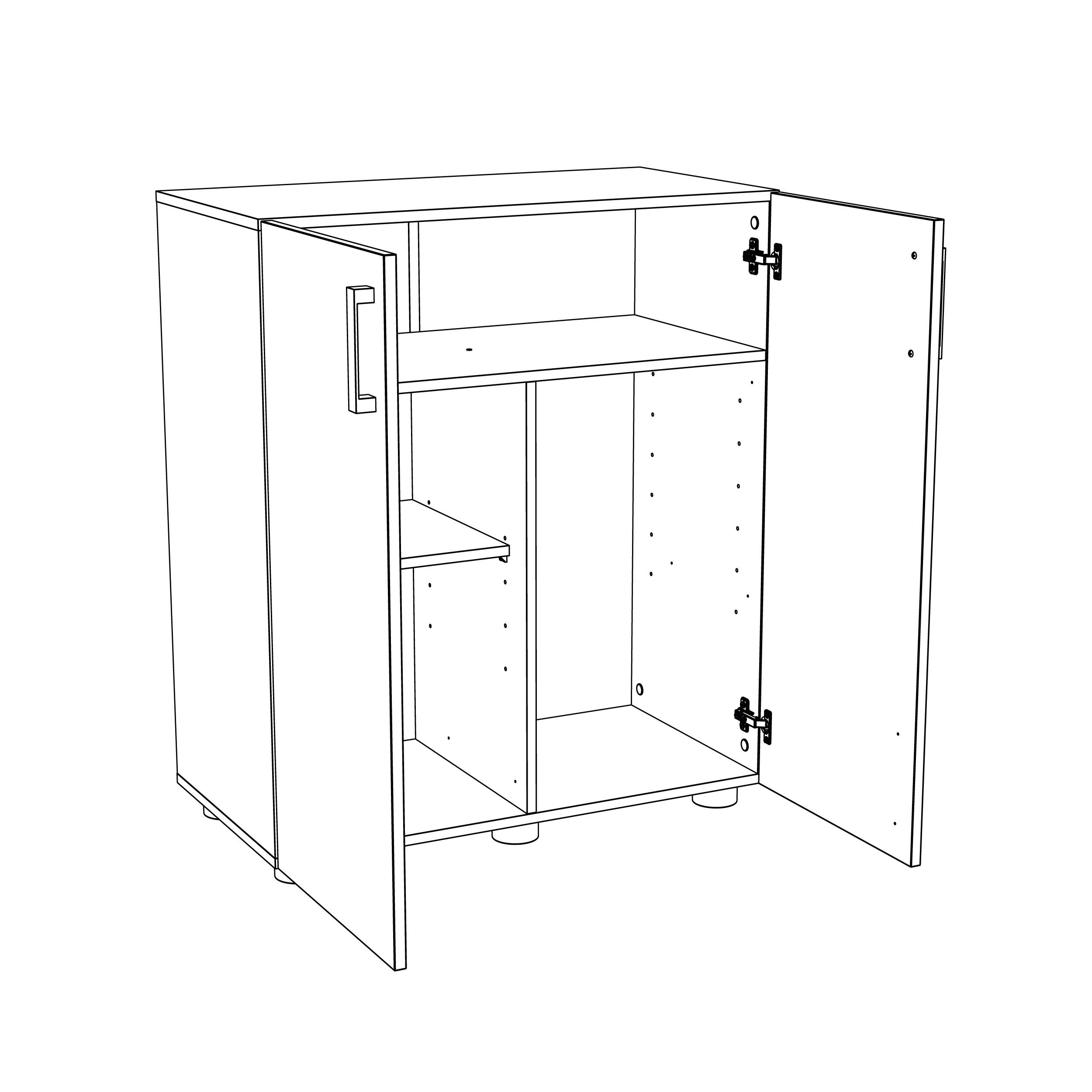 Despensero bajo gris FINLAR 92x80x42 cm 2 puertas | Leroy Merlin