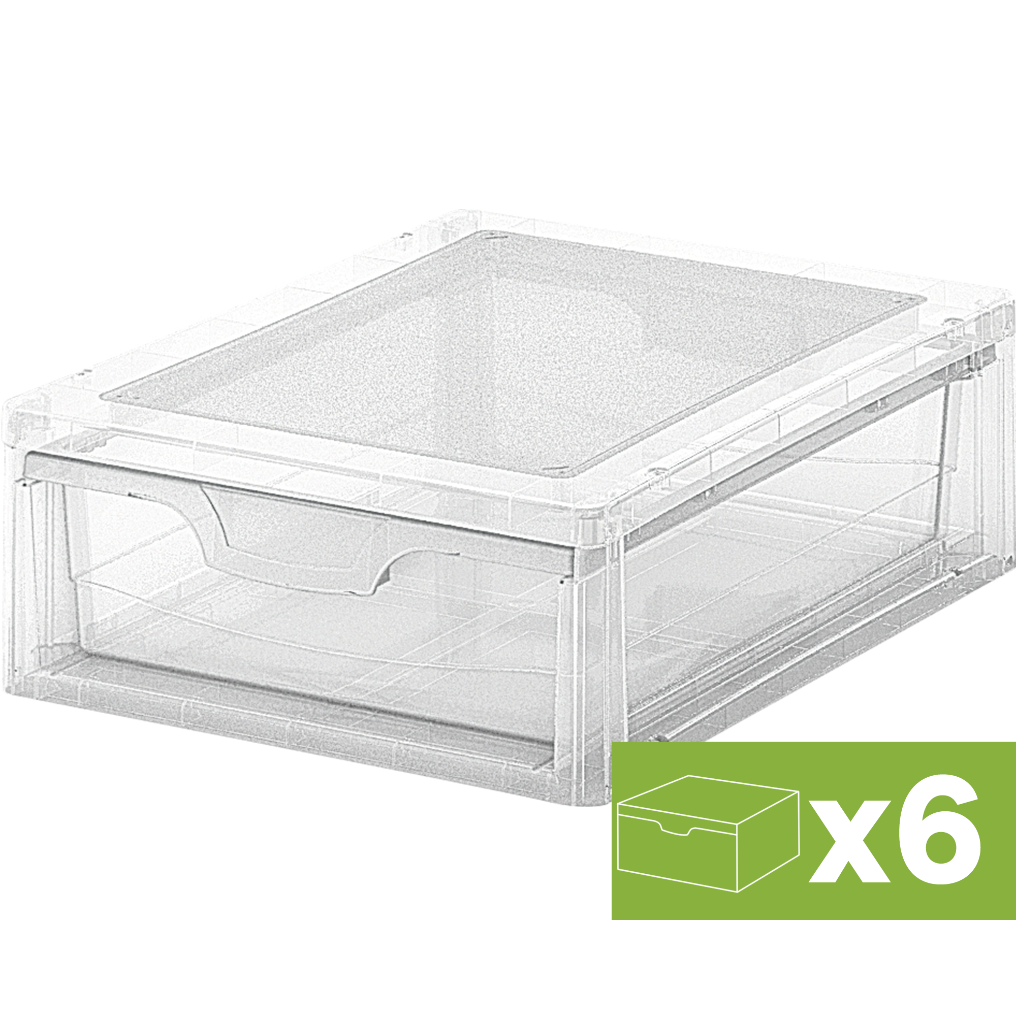 Pack 6 Cajoneras Spider Transparente 29X38X18 Cm | Leroy Merlin