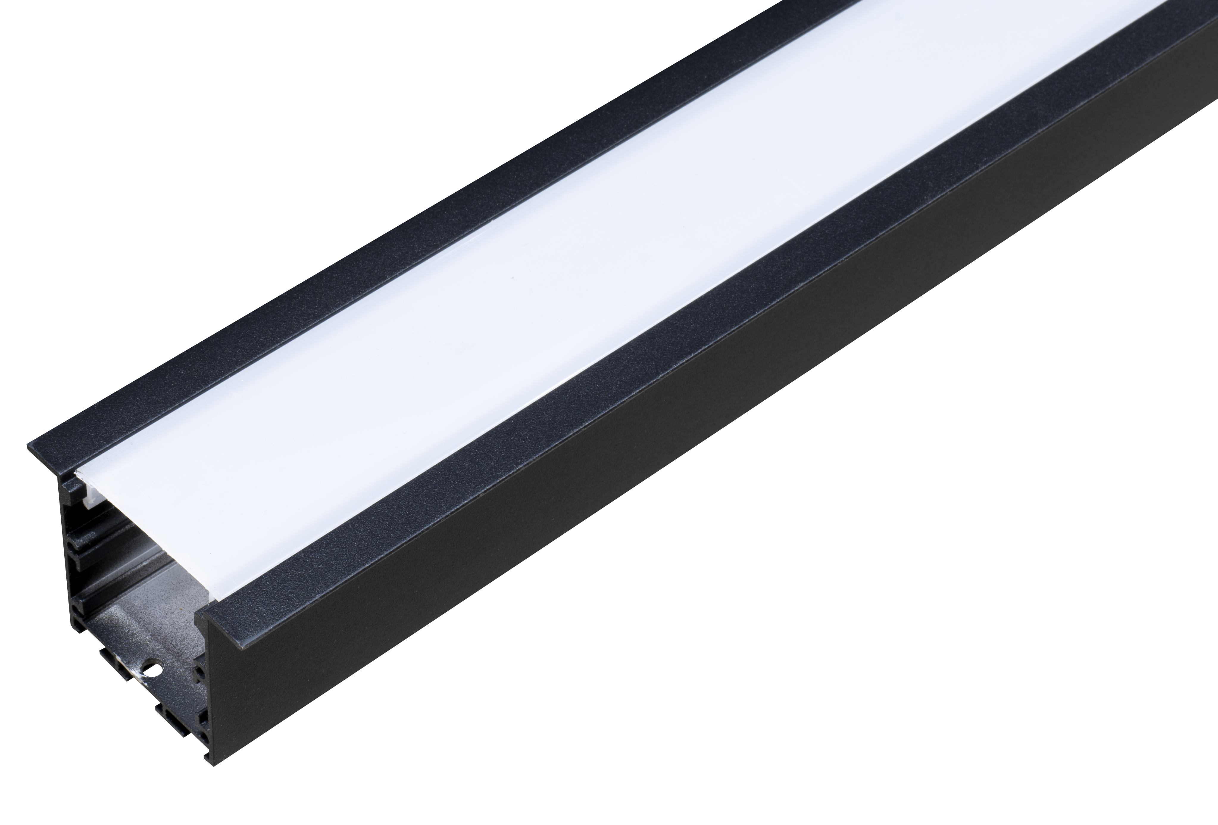 Perfil aluminio de empotrar opal 50x35 mm negro | Leroy Merlin