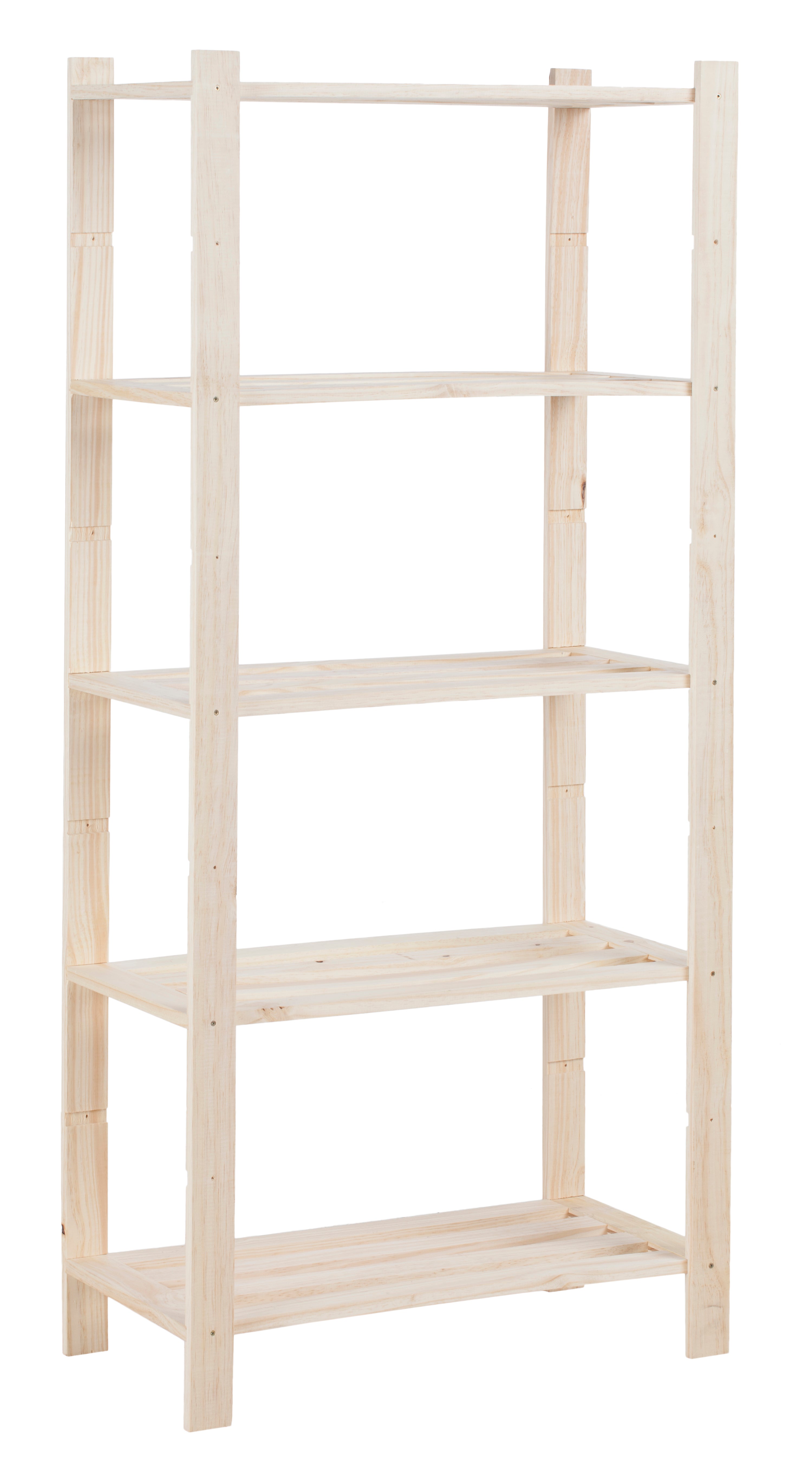 Estantería de madera de pino macizo con 5 baldas 170x75x40cm 250 Kg ...