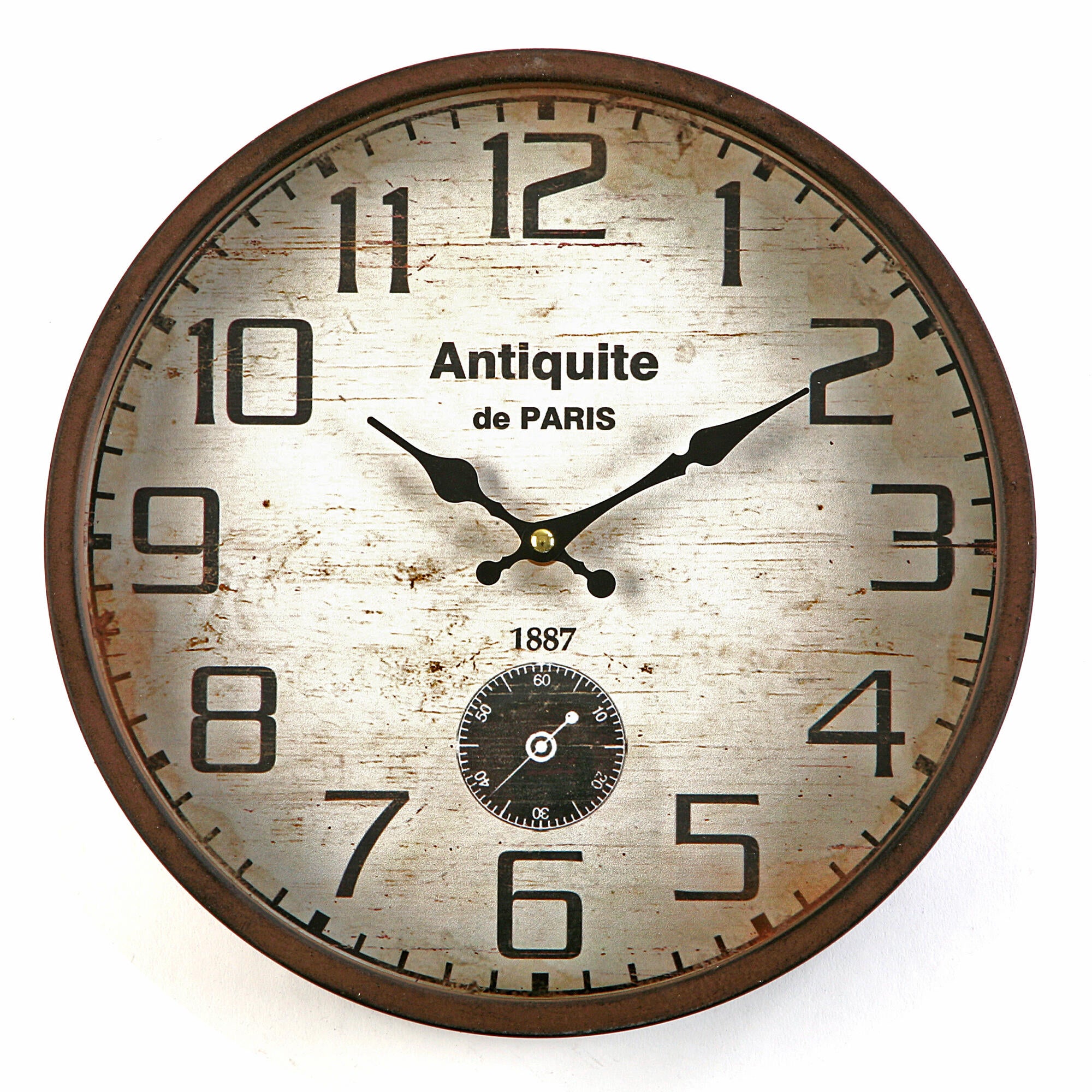 Reloj de pared redondo marrón de 30 cm | Leroy Merlin