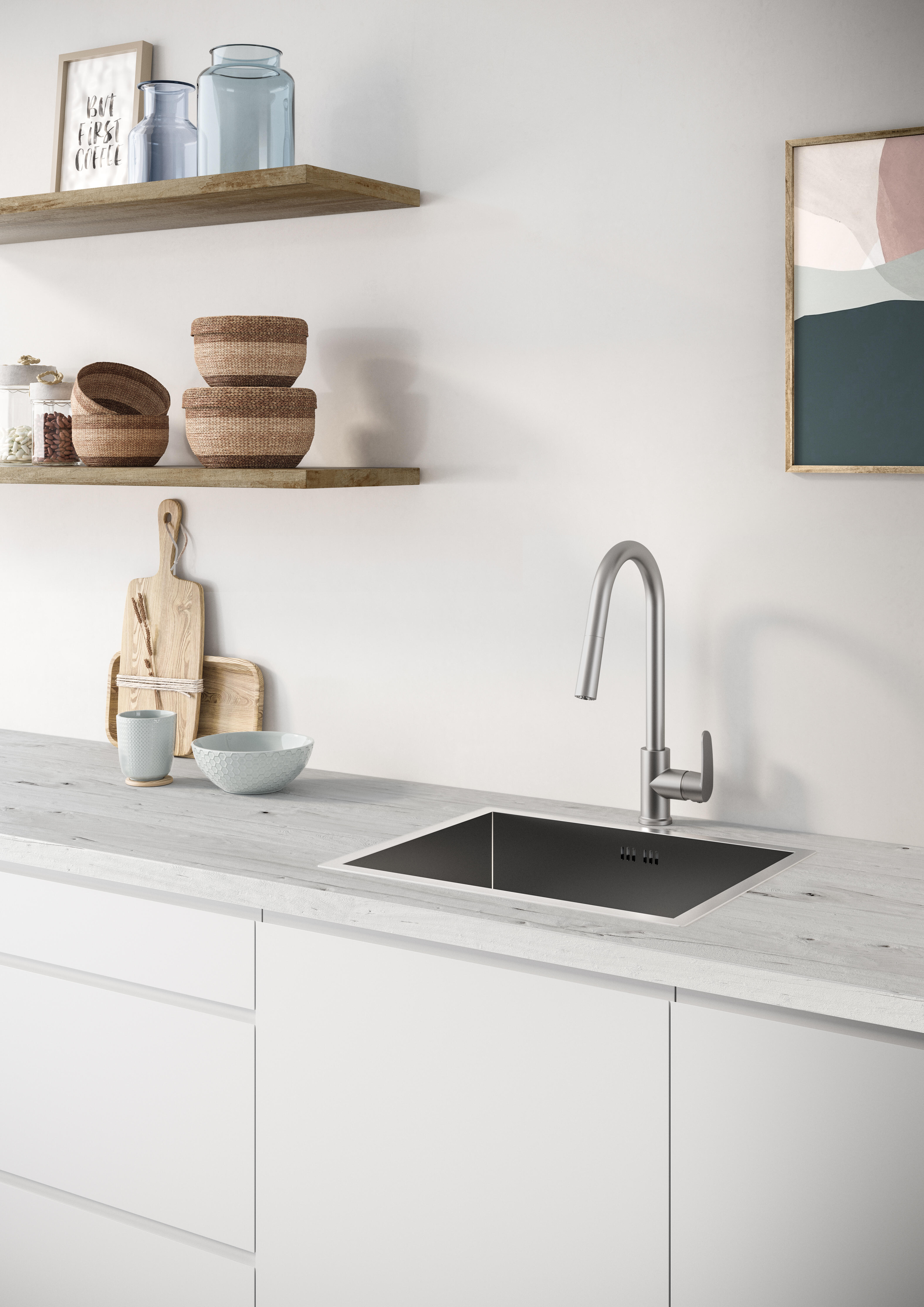 Encimera de cocina laminada bohemian blanco wood 180x62 cm espesor 38mm ...