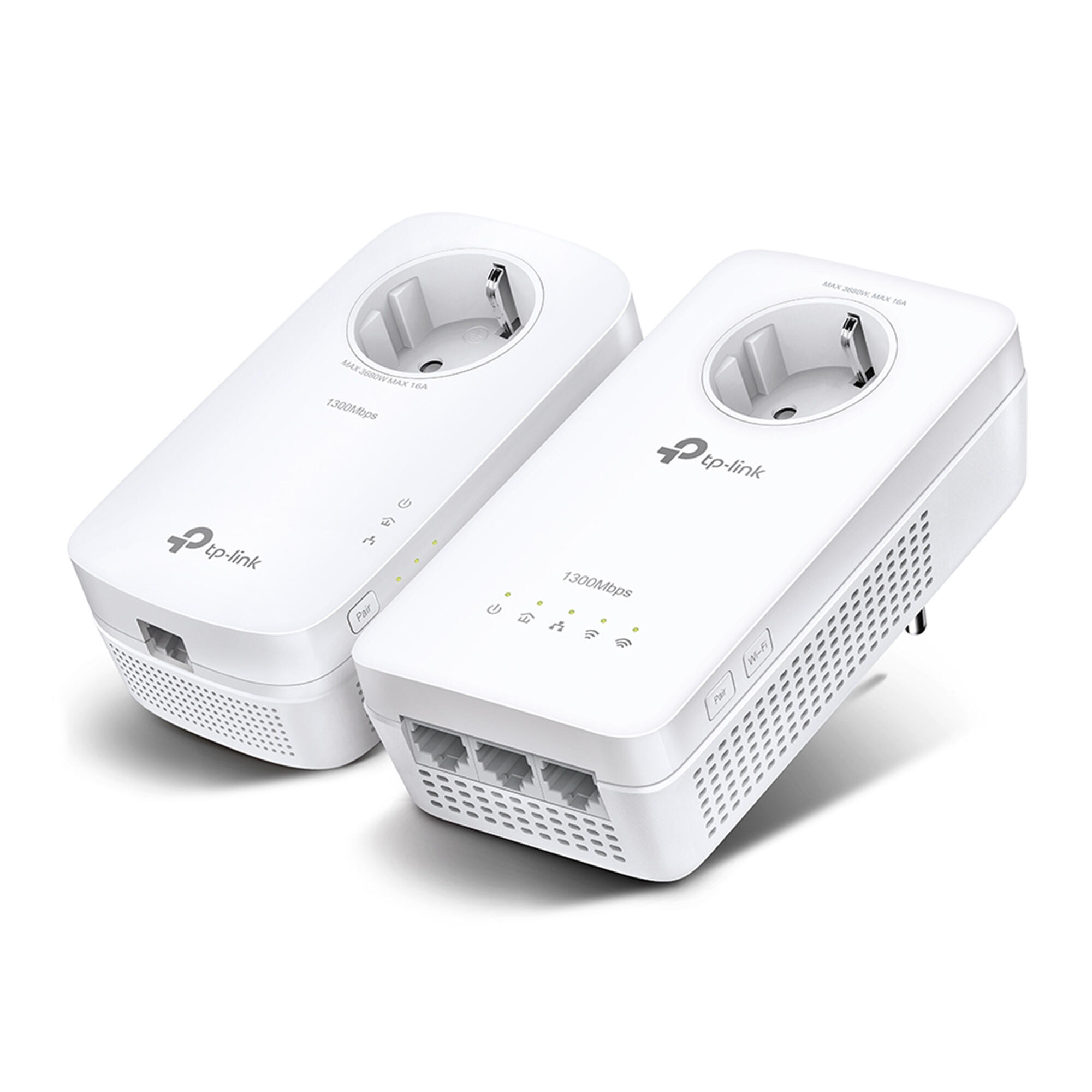 Kit de Adaptadores PLC TP-Link TL-WPA8631P KIT, AV1300, Wi-Fi Doble Banda AC1200, 3 Puertos ...